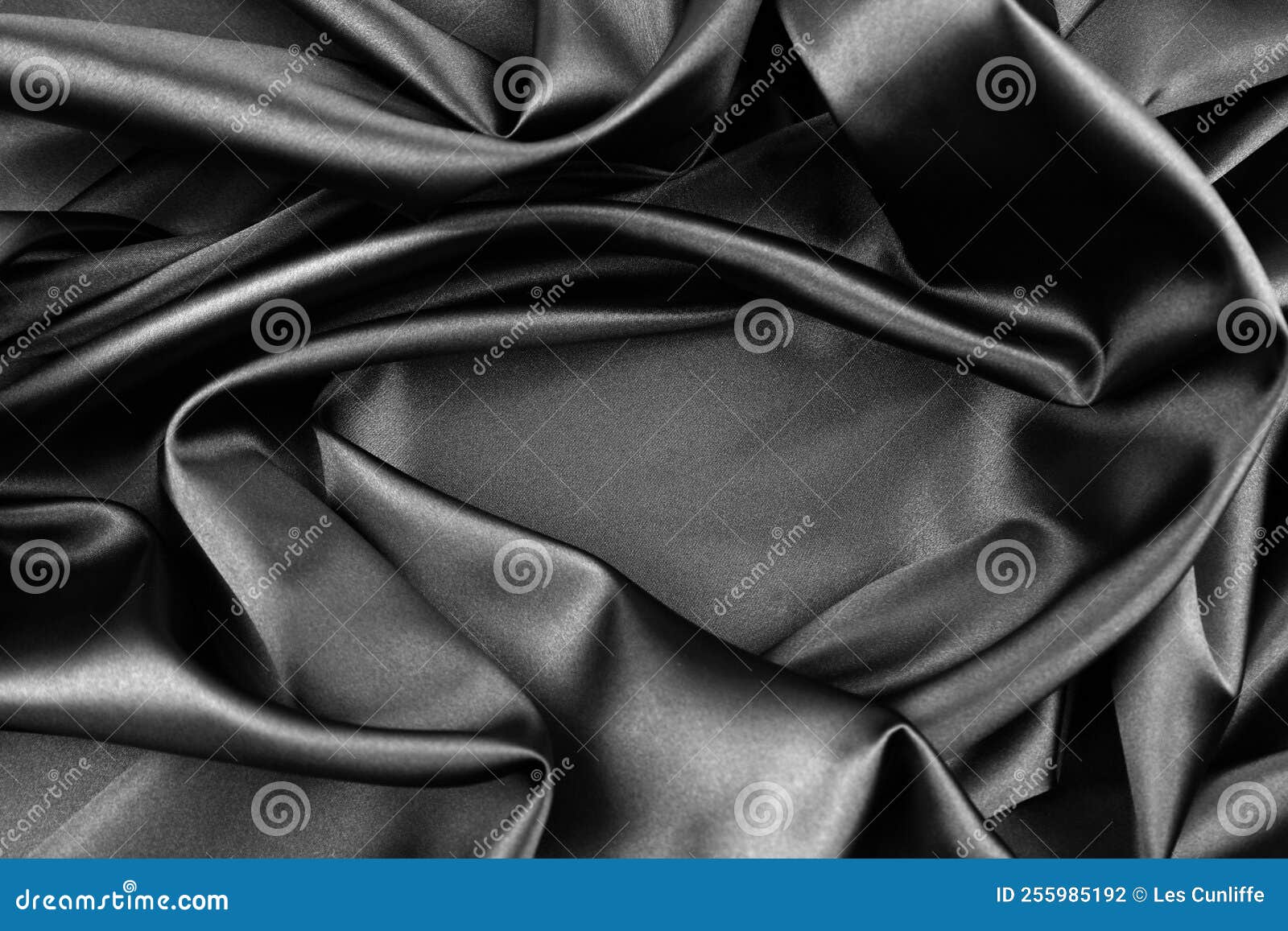 Black silk fabric stock photo. Image of ripples, textile - 255985192