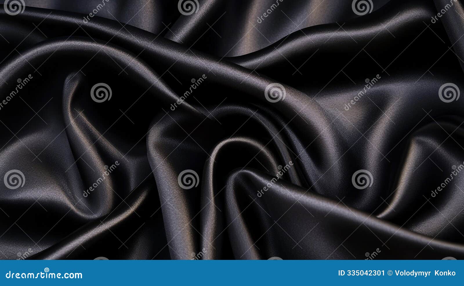 Black Silk Fabric with Smooth Folds and Shadows, Texture Concept Stock ...