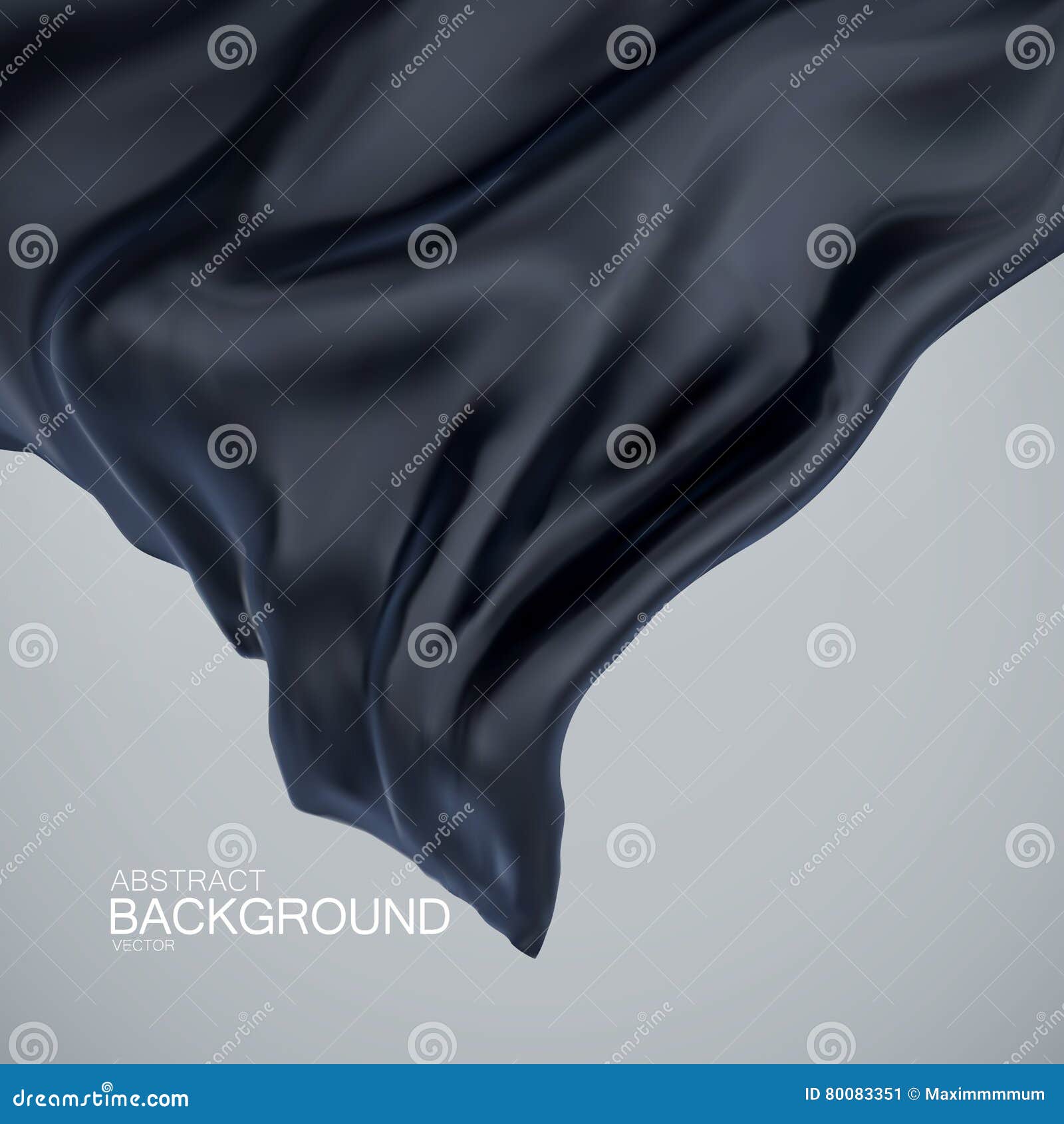 Black silk fabric. stock vector. Illustration of abstract - 80083351