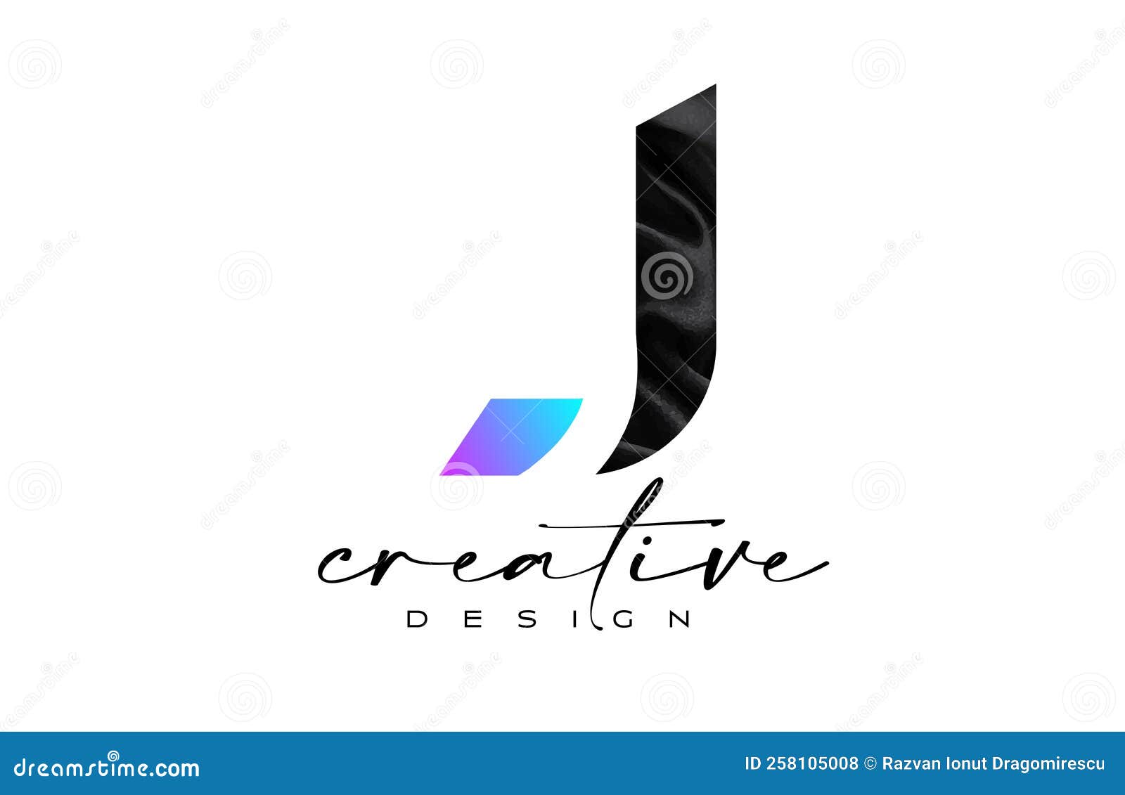 Black Silk Letter J Logo Design with Textile Material Texture and ...