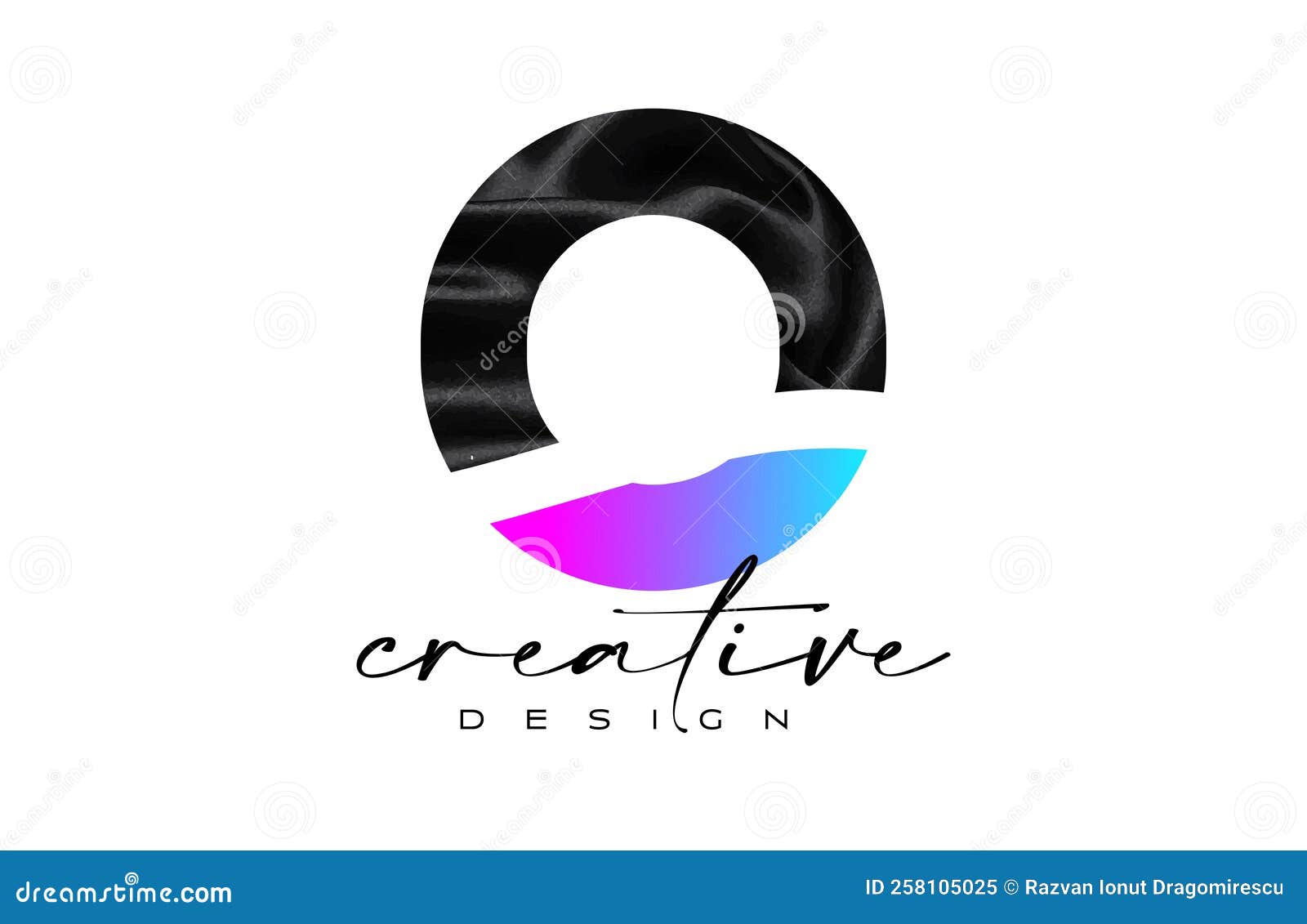 Black Silk Letter O Logo Design with Textile Material Texture and ...