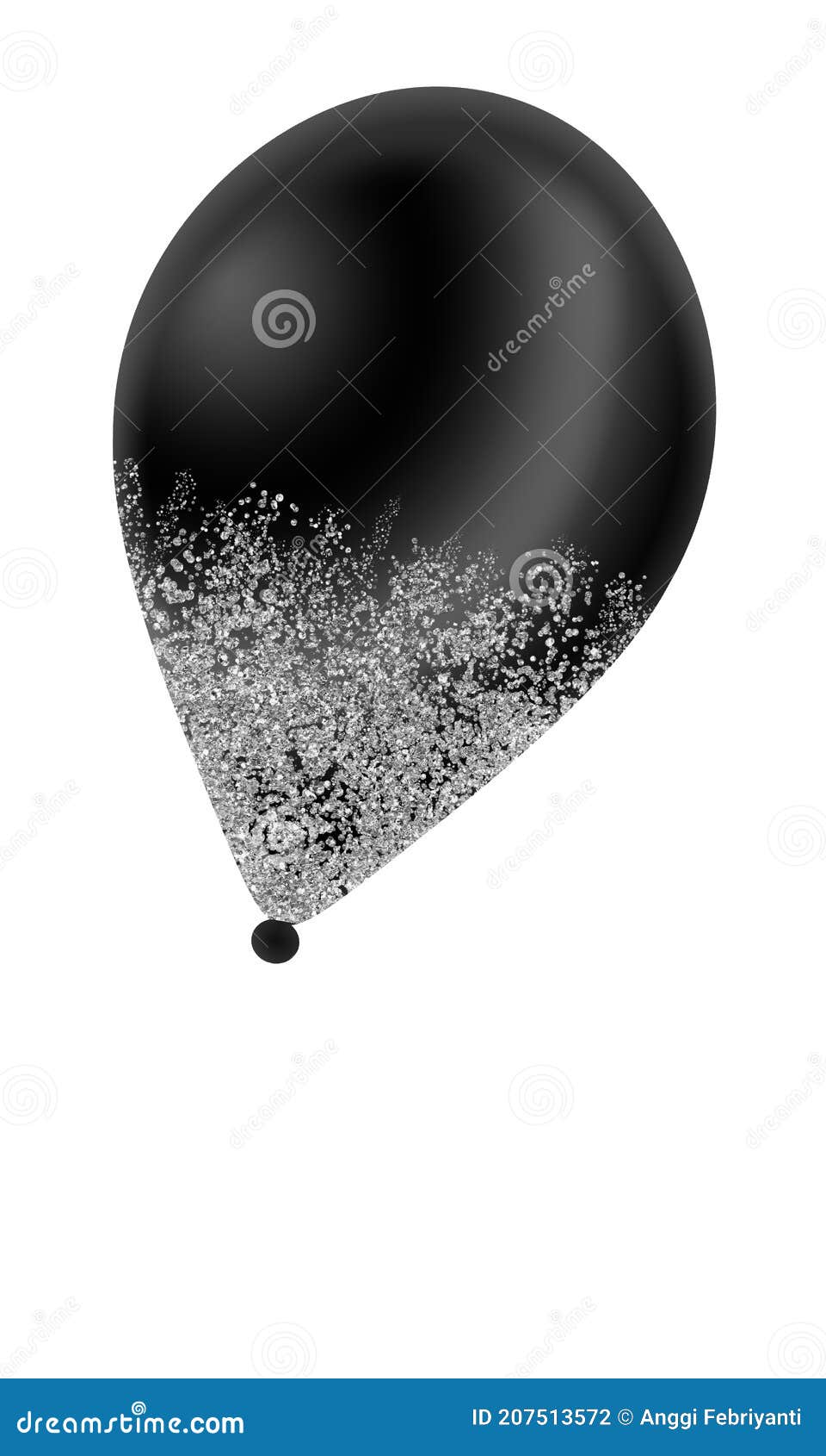 Black Silver Balloon Vector Illustrations Seamless Silver Glitter Stock ...