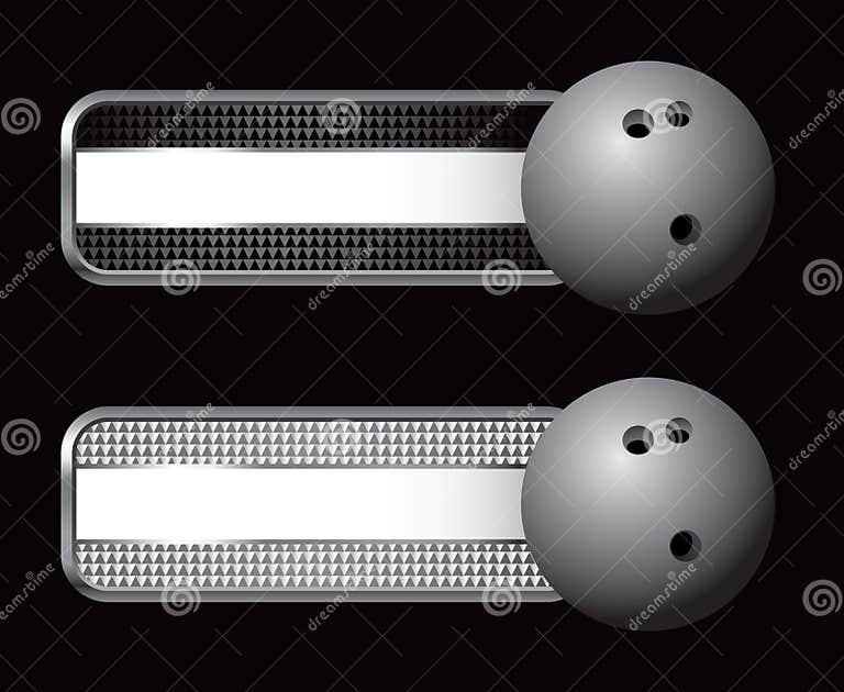 Black and Silver Checkered Tabs with Bowling Balls Stock Vector ...