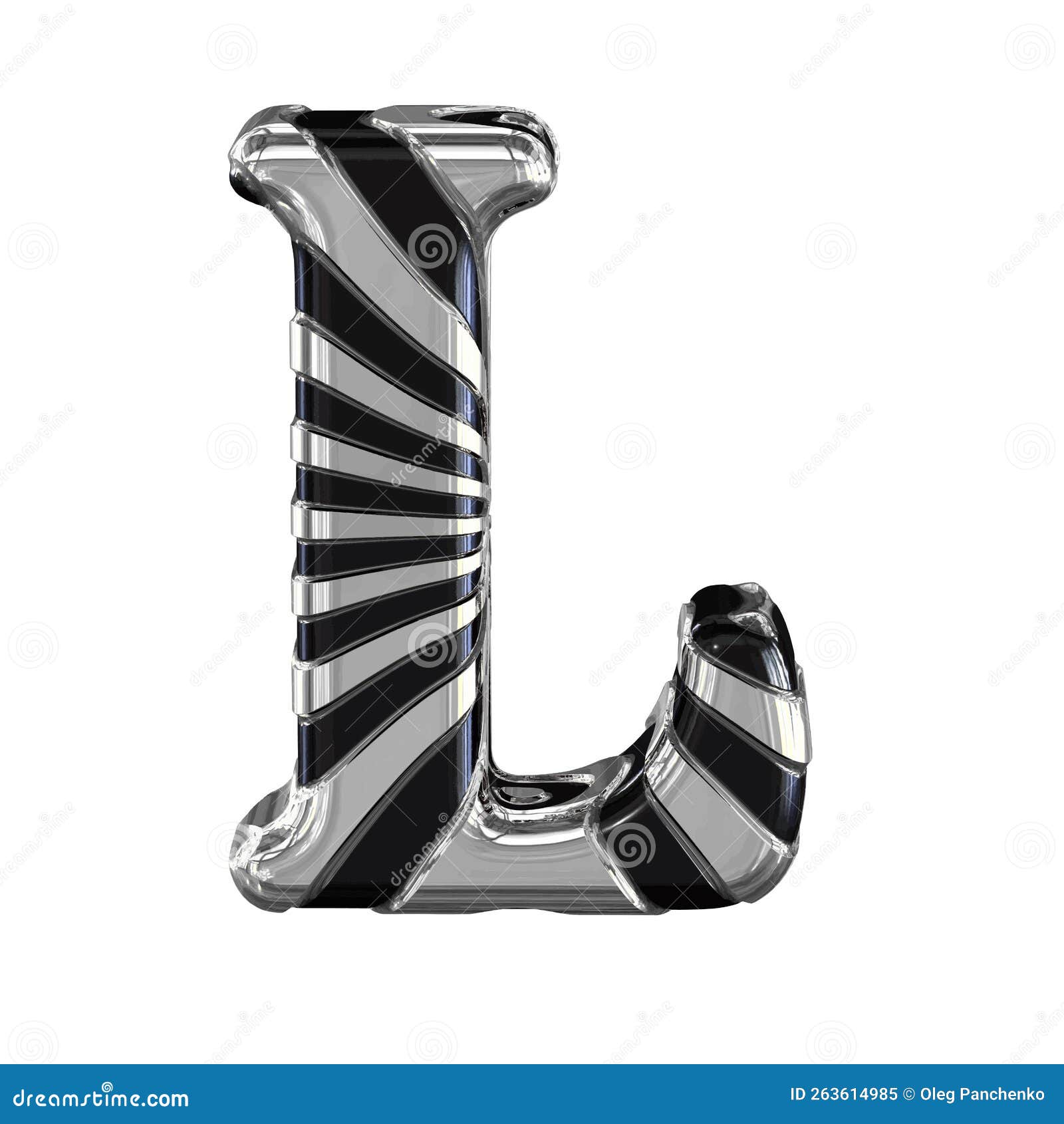 Black and Silver 3d Symbol. Letter L Stock Vector - Illustration of ...