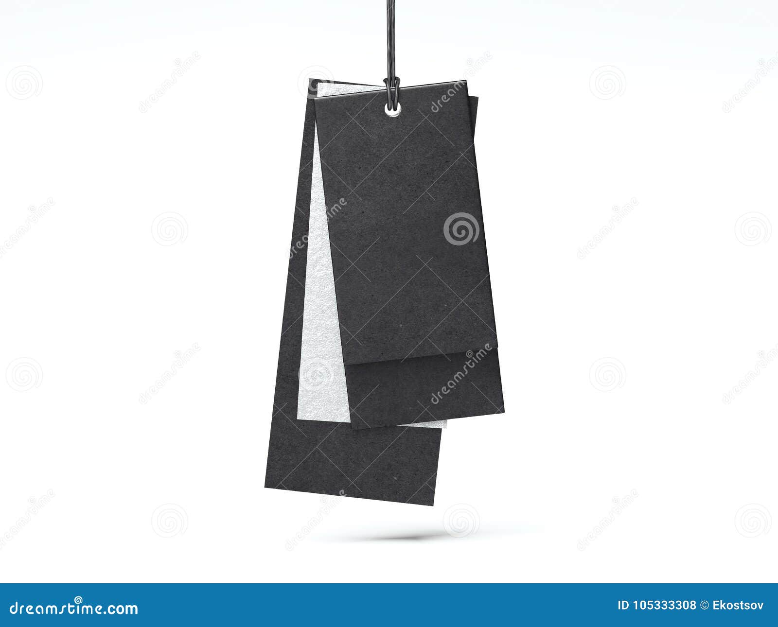 Black and Silver Paper Tags. 3d Rendering Stock Illustration ...