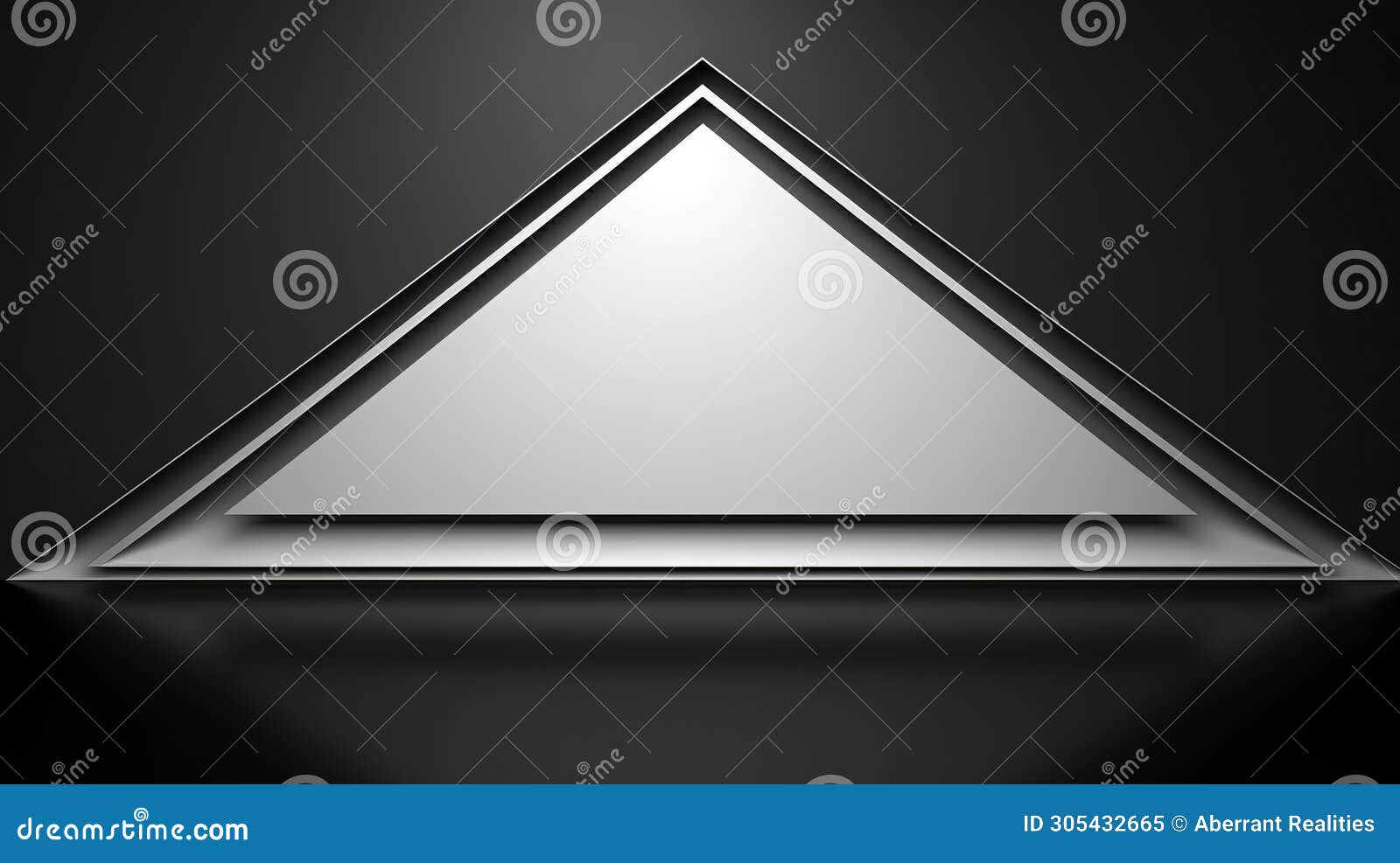 A Black and Silver Triangle on a Black Background Stock Illustration ...