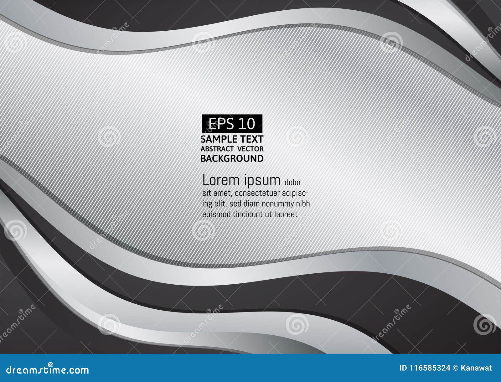 Black and Silver Wave Abstract Background Vector Illustration Stock ...