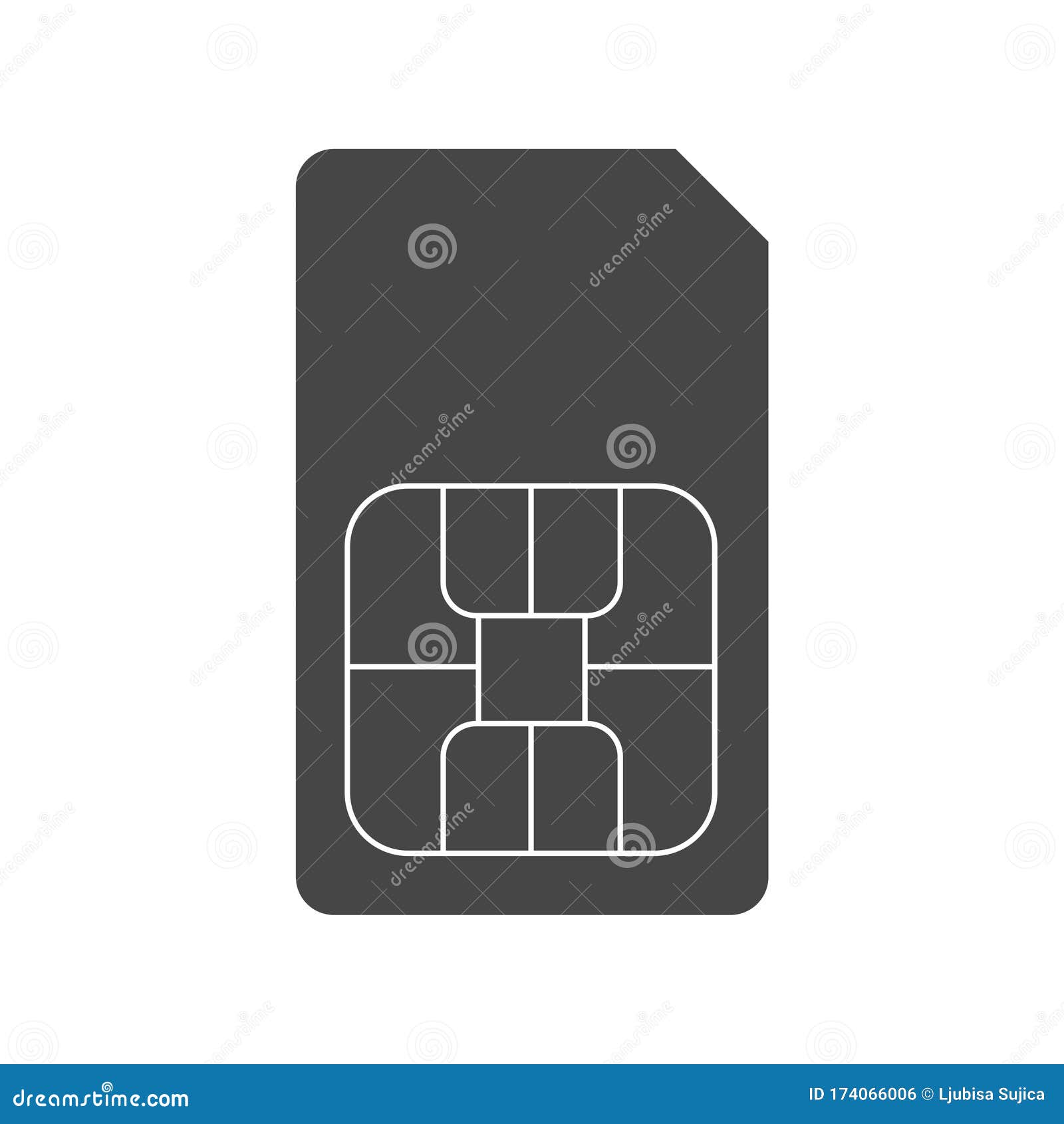 Black Sim card icon stock vector. Illustration of connection - 174066006