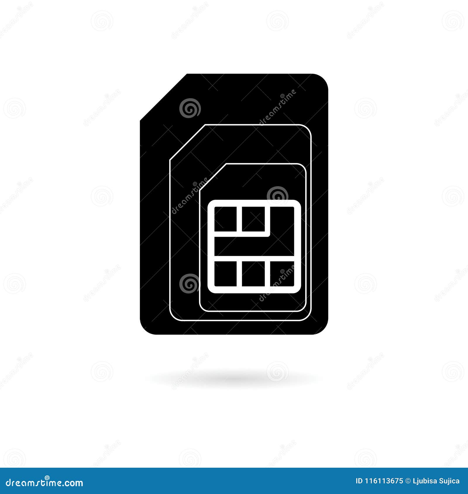 Black Sim card icon stock illustration. Illustration of electronic ...