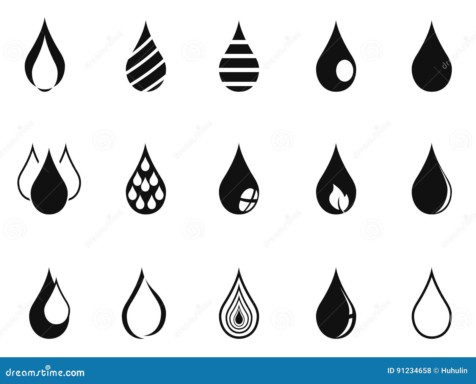 Drop Icons. Droplet, Aqua, Fluid Symbols. Simple Line Drop Icons ...