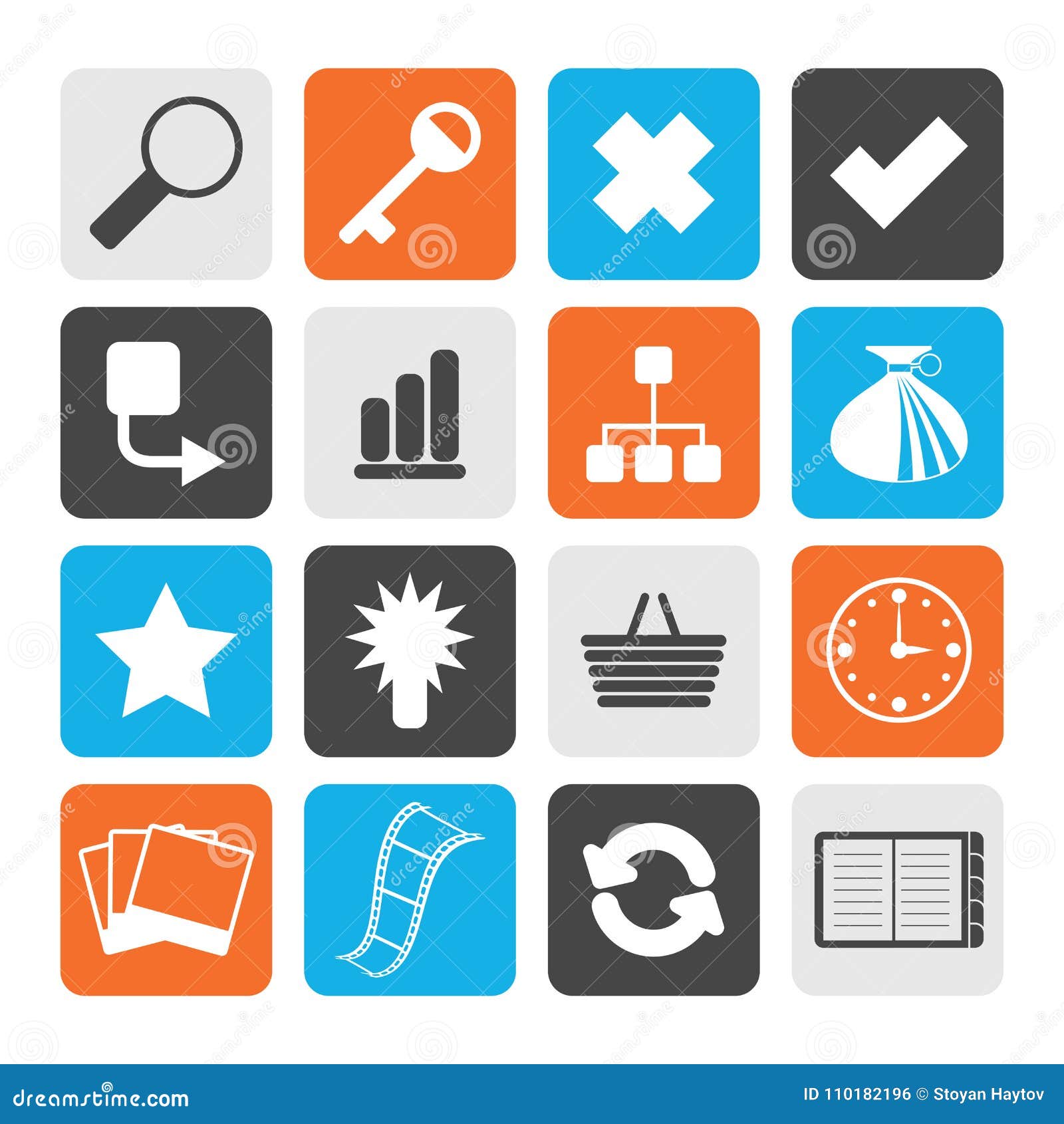 Black Simple Internet and Web Site Icons Stock Vector - Illustration of ...