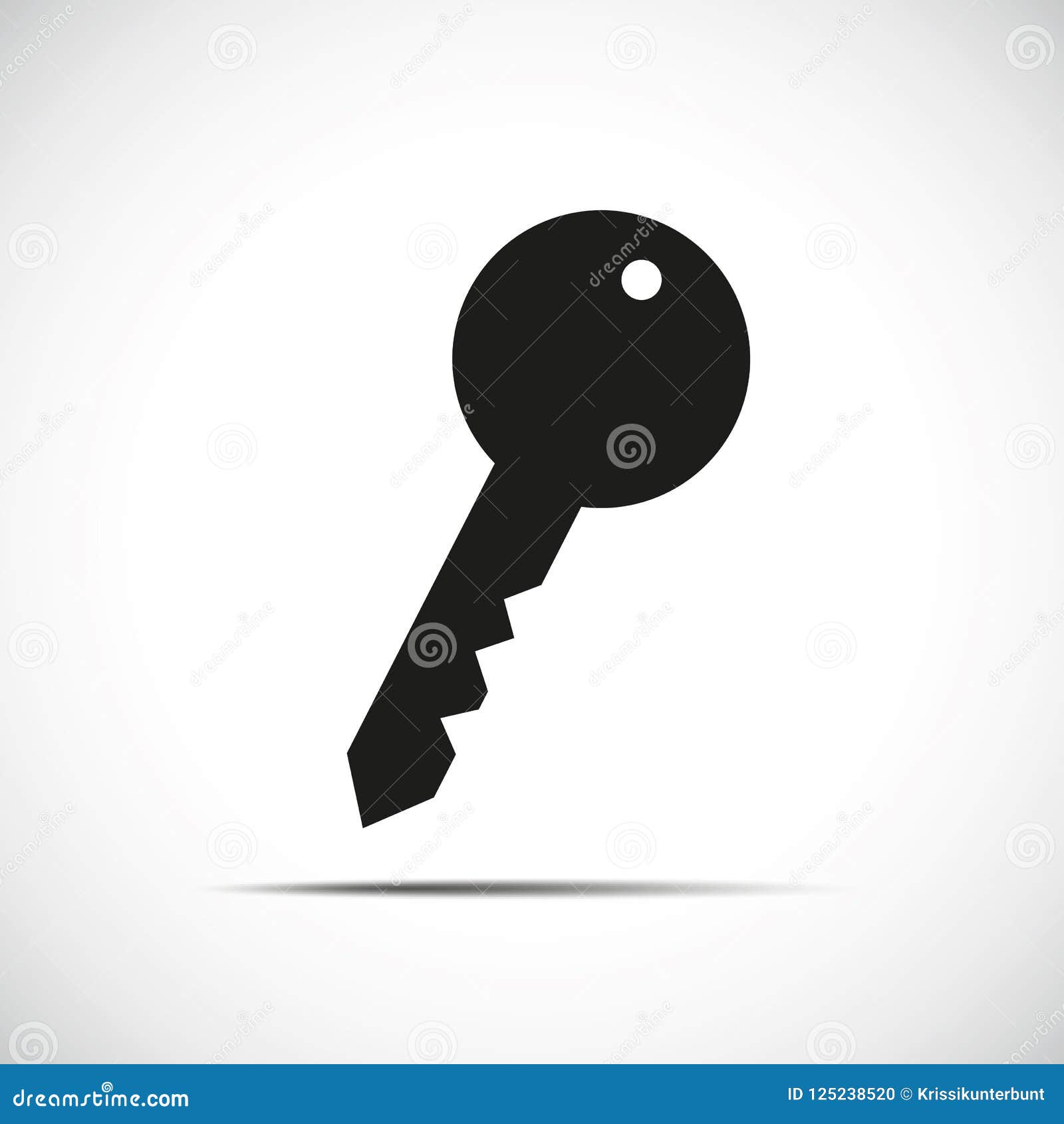 Black simple key icon stock vector. Illustration of lock - 125238520