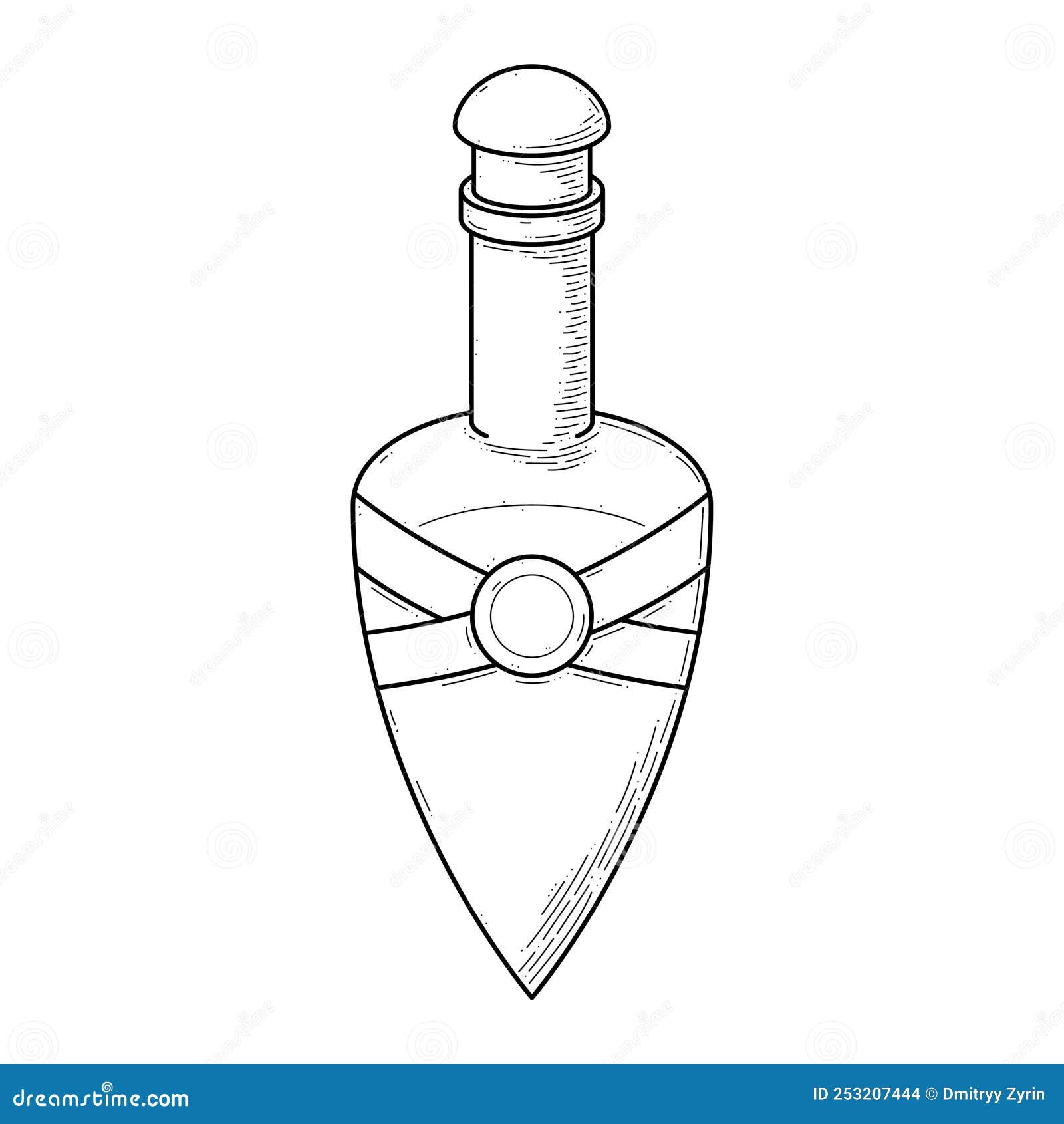 Black Simple Line Glass Flask Doodle Outline Potion Drink Elixir Liquid ...