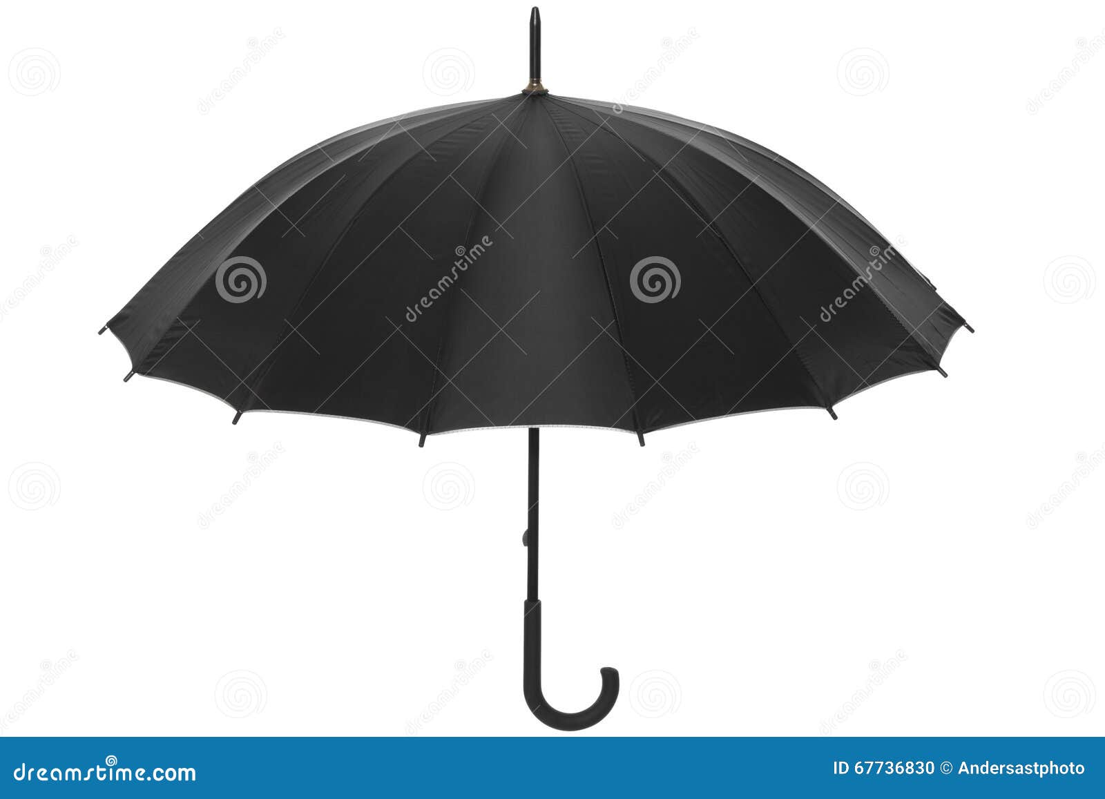 Black Simple Open Umbrella on White Stock Photo - Image of protective ...