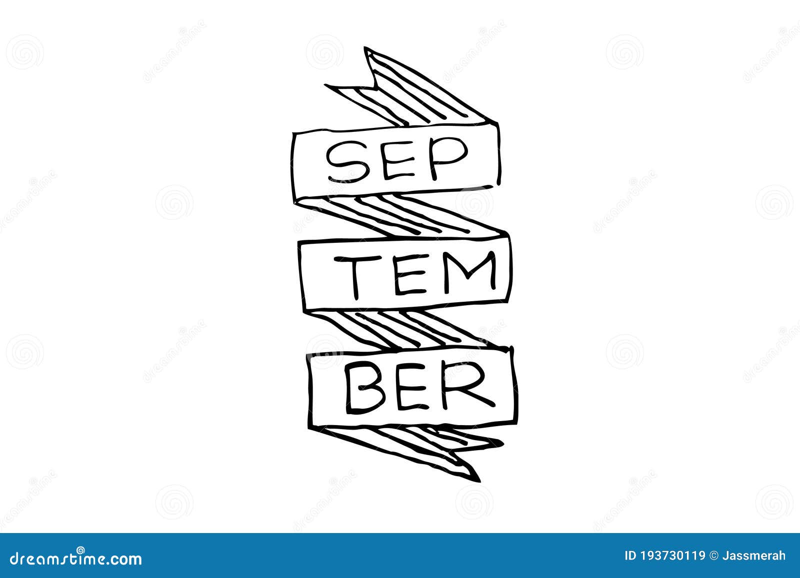 Black Simple Vector Hand Draw Sketch Lettering, September Text at ...