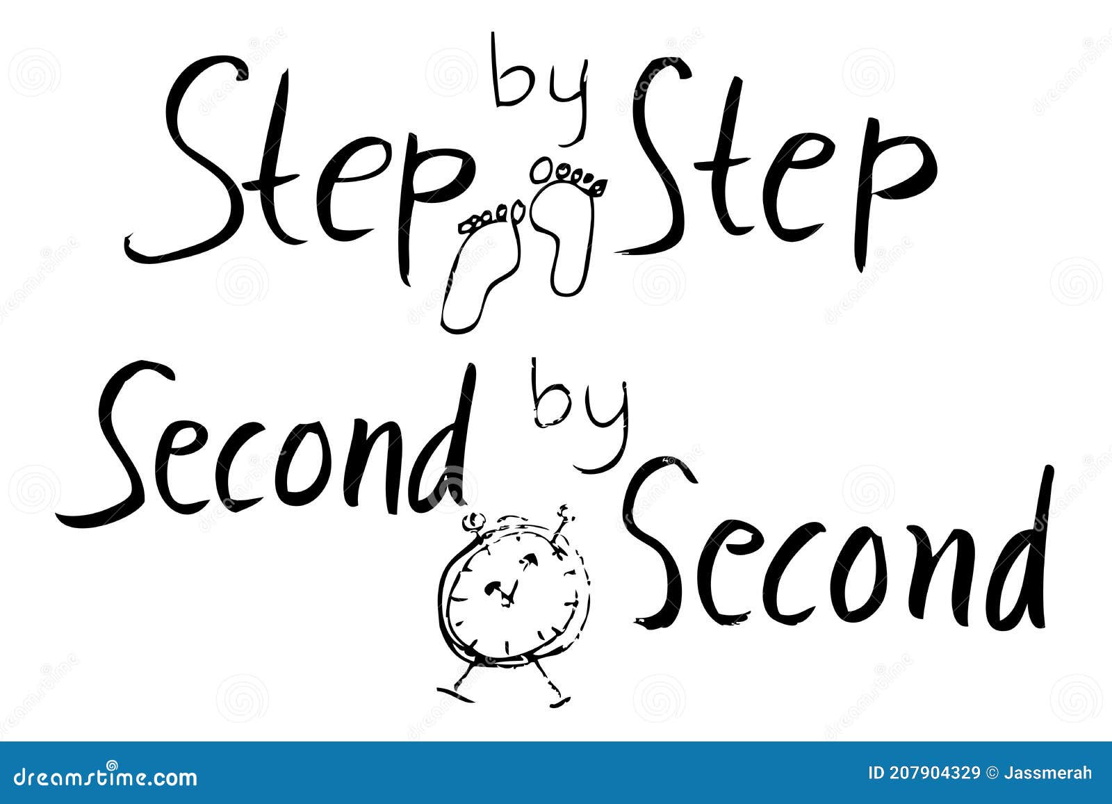 Black Simple Vector Hand Draw Sketch Lettering, Step by Step Second by ...