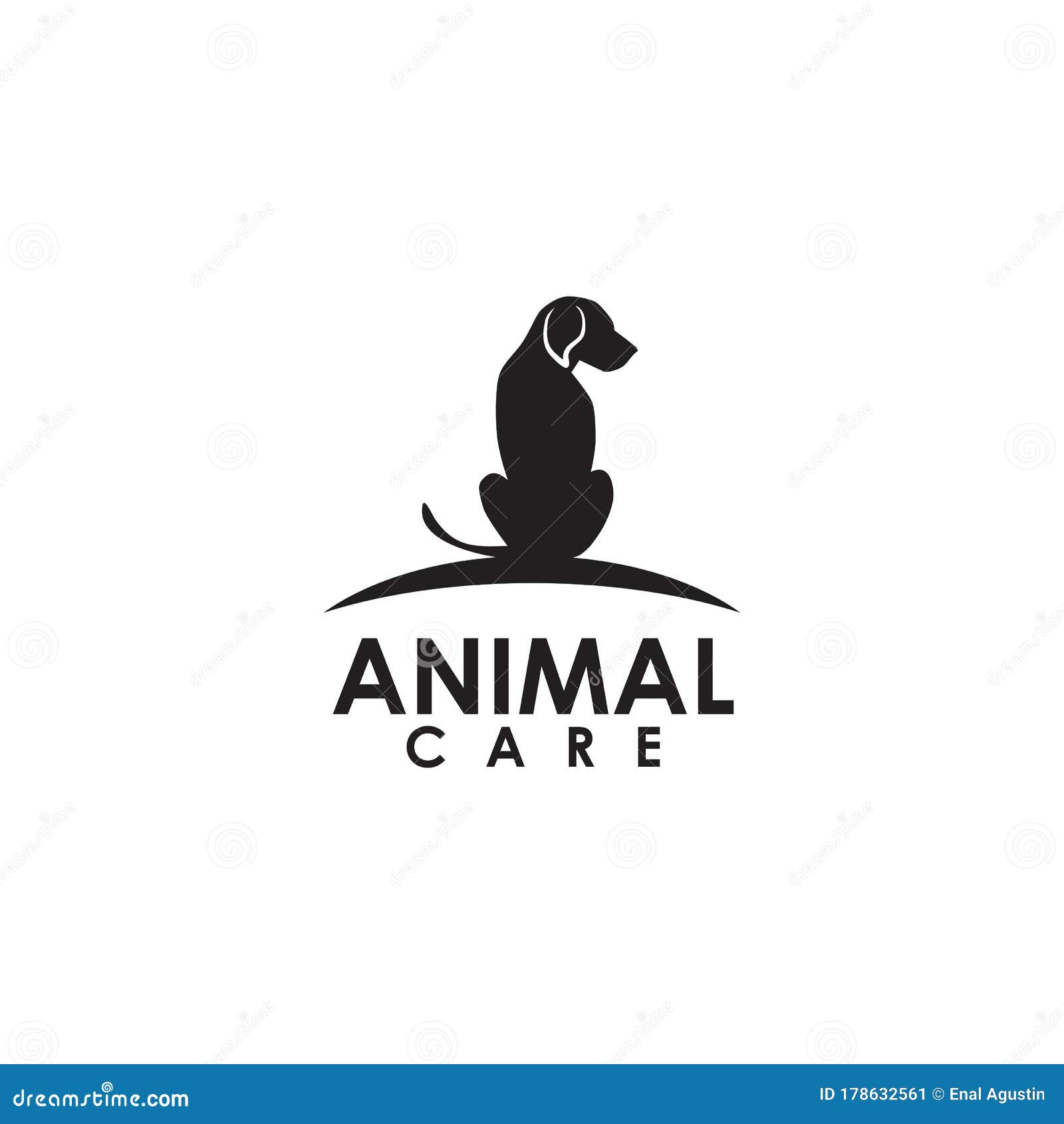 Black Sitting Dog Logo Design Template Stock Vector - Illustration of ...