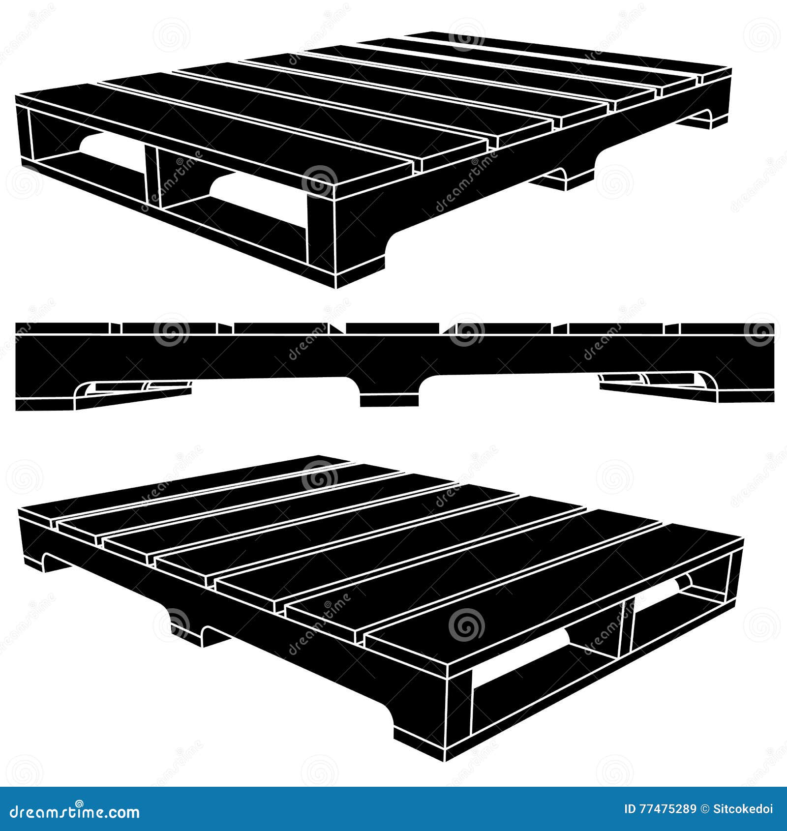 Black skid icon pallets stock vector. Illustration of business - 77475289