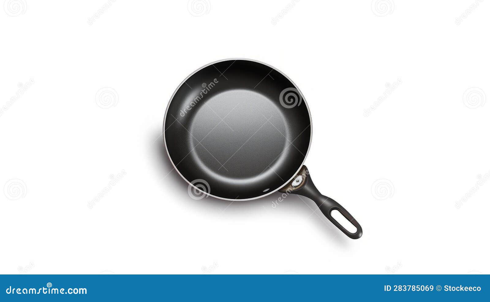 Detailed Shading Black Frying Pan Illustration on White Background ...