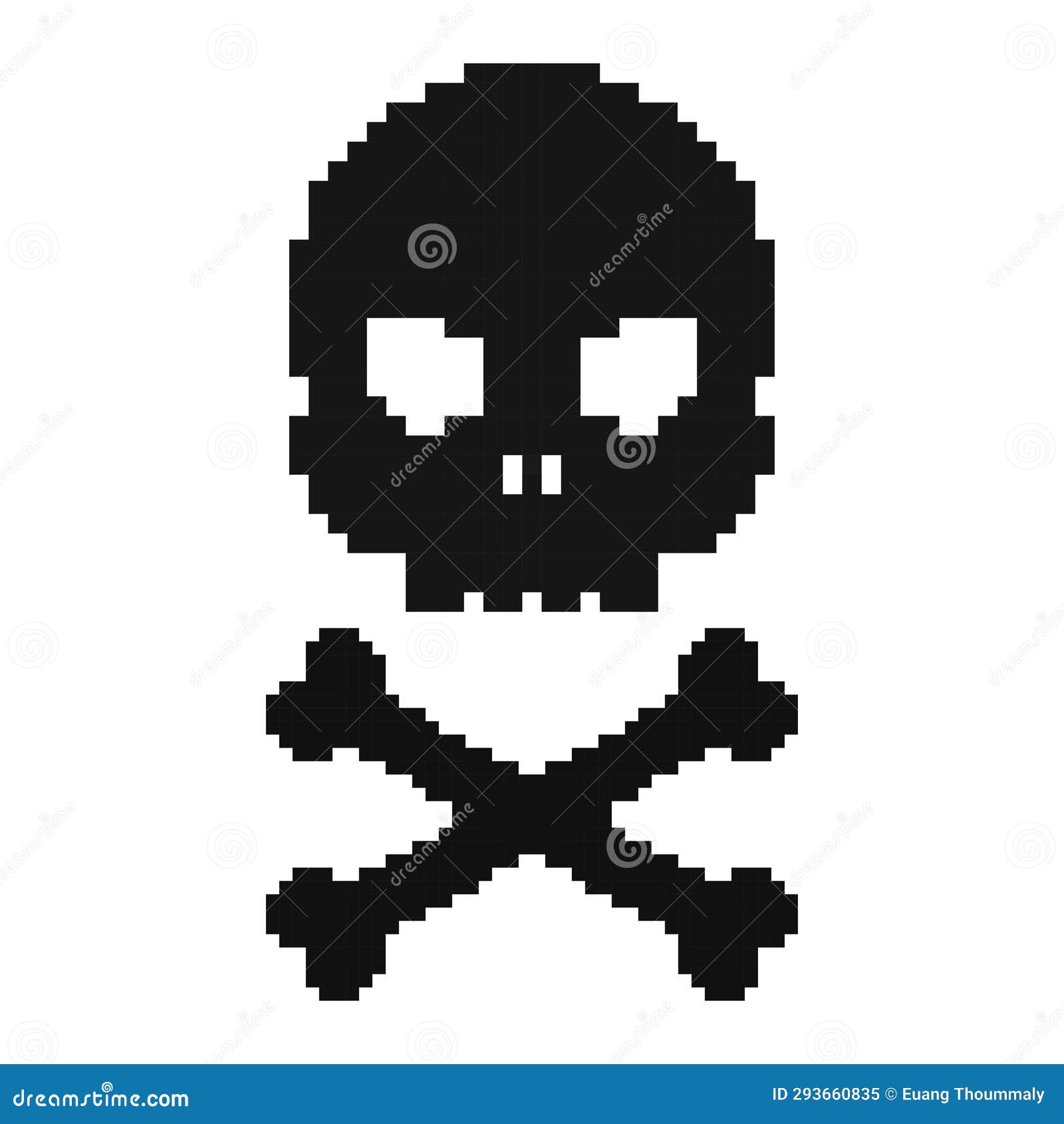 Skull Pixel Art Seamless Pattern. Head Of Skeleton Pixelated Background ...