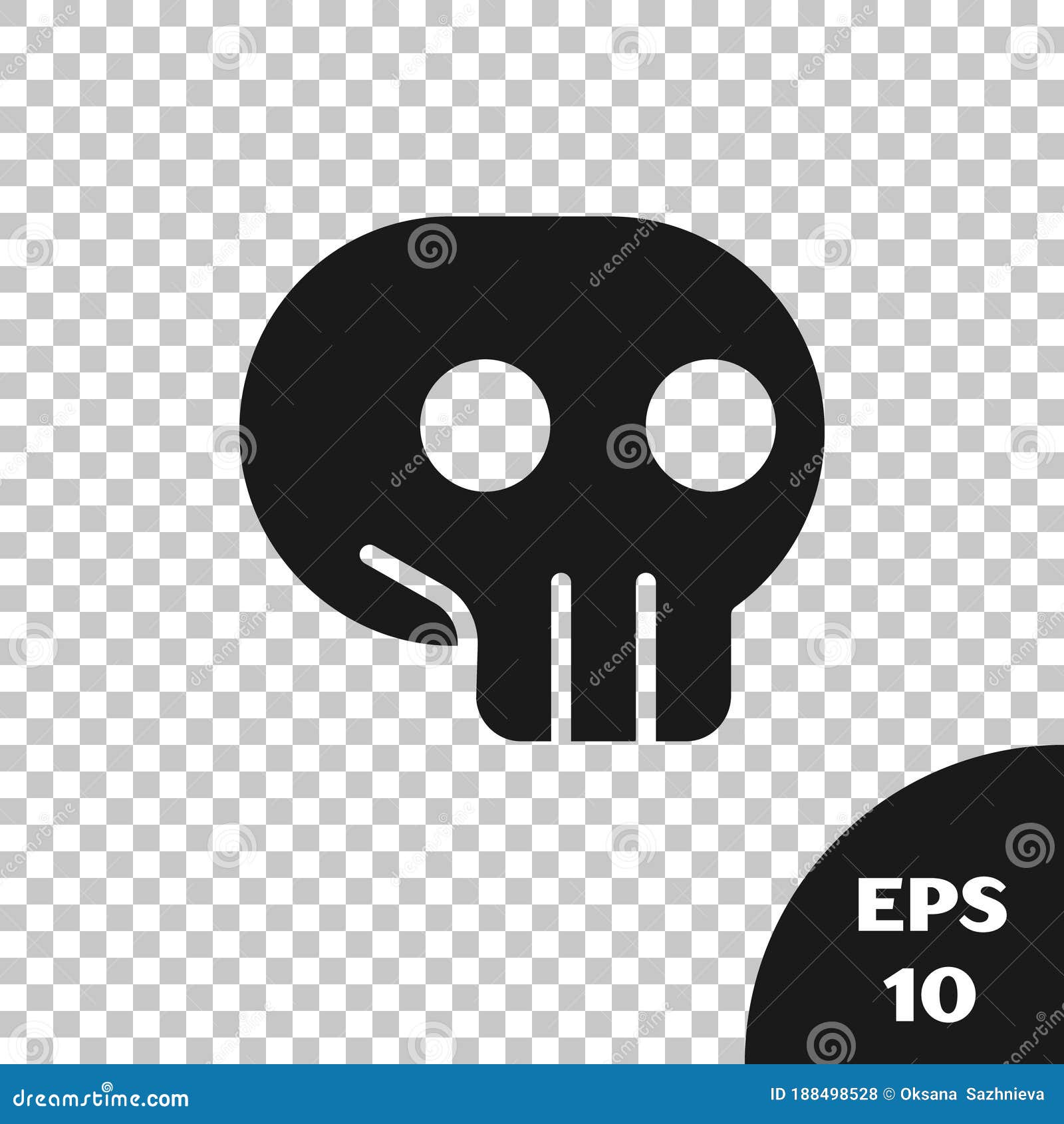 Black Skull Icon Isolated on Transparent Background. Vector Stock ...
