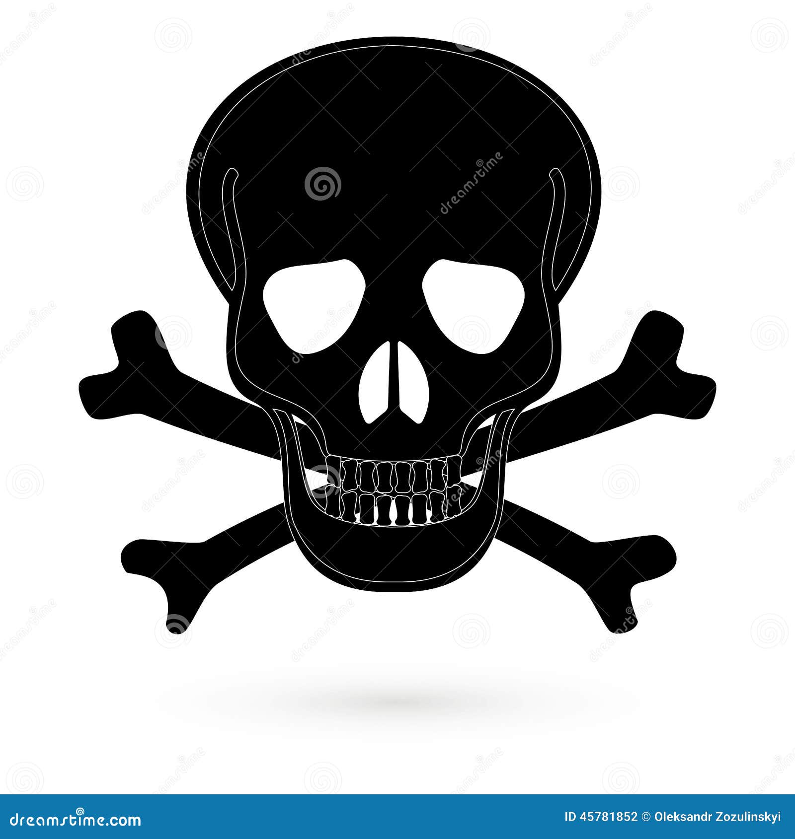 Black skull Raster 1 1 stock illustration. Illustration of danger ...