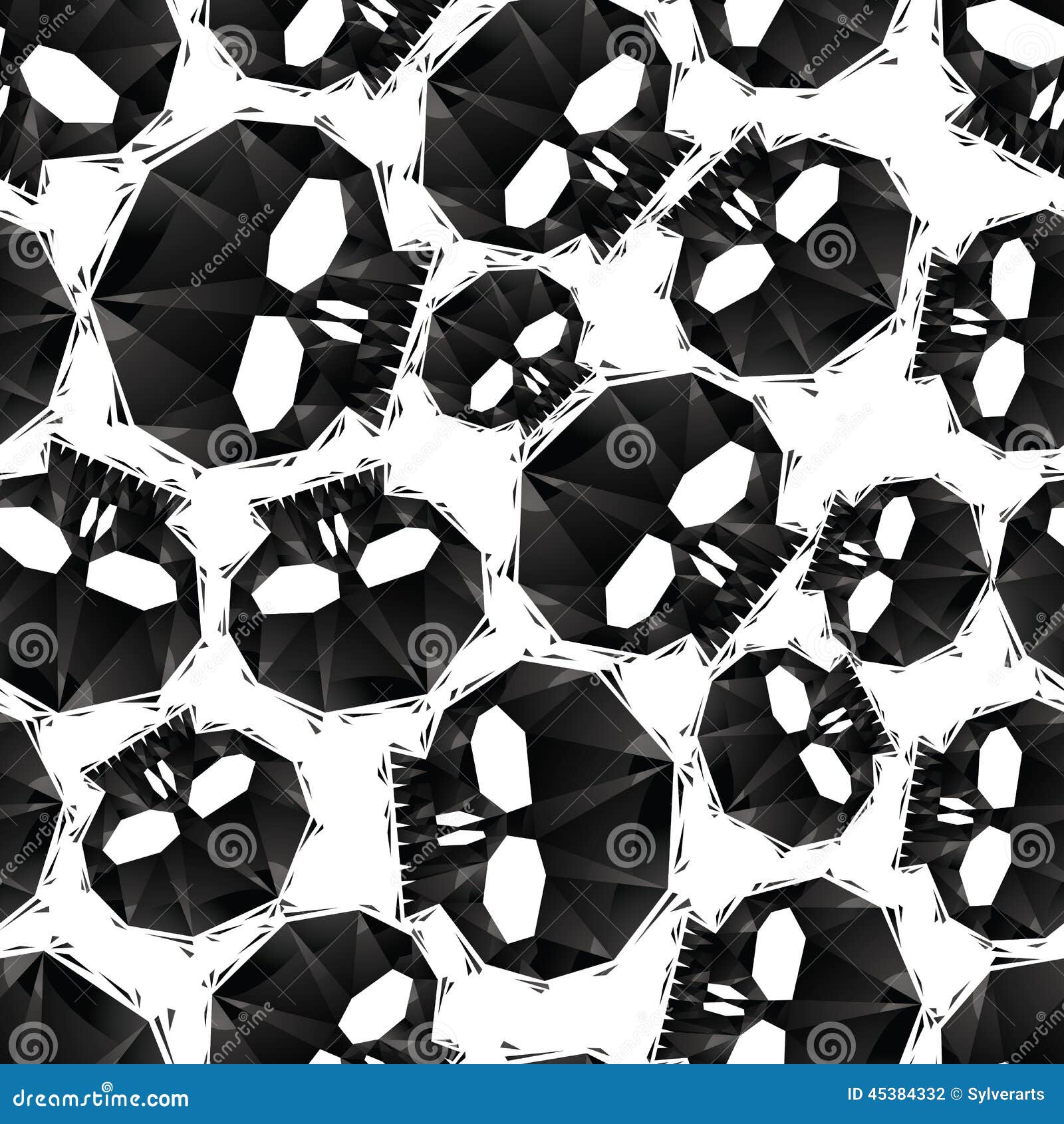 Black Skulls Seamless Pattern, Geometric Style Stock Vector ...