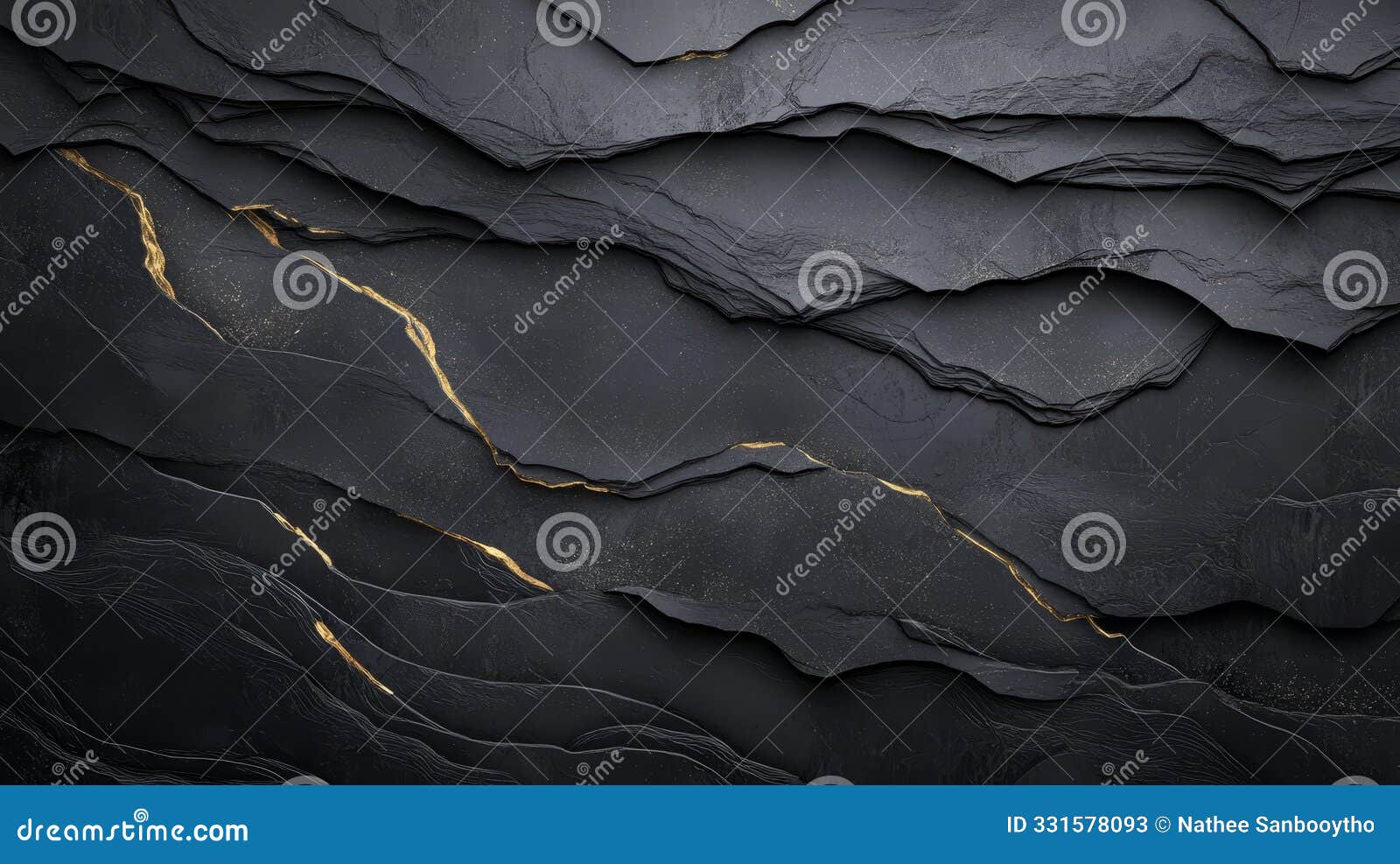 Black Slate Layers with Gold Veins Texture Stock Illustration ...