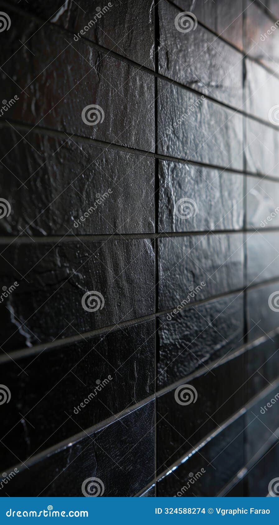 Black Slate Tile Wall with Texture, Close-up. Modern Interior Design ...
