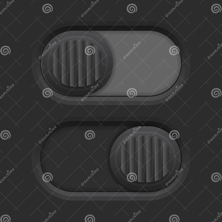 Black Slider 3d Push Buttons Stock Vector - Illustration of slider ...