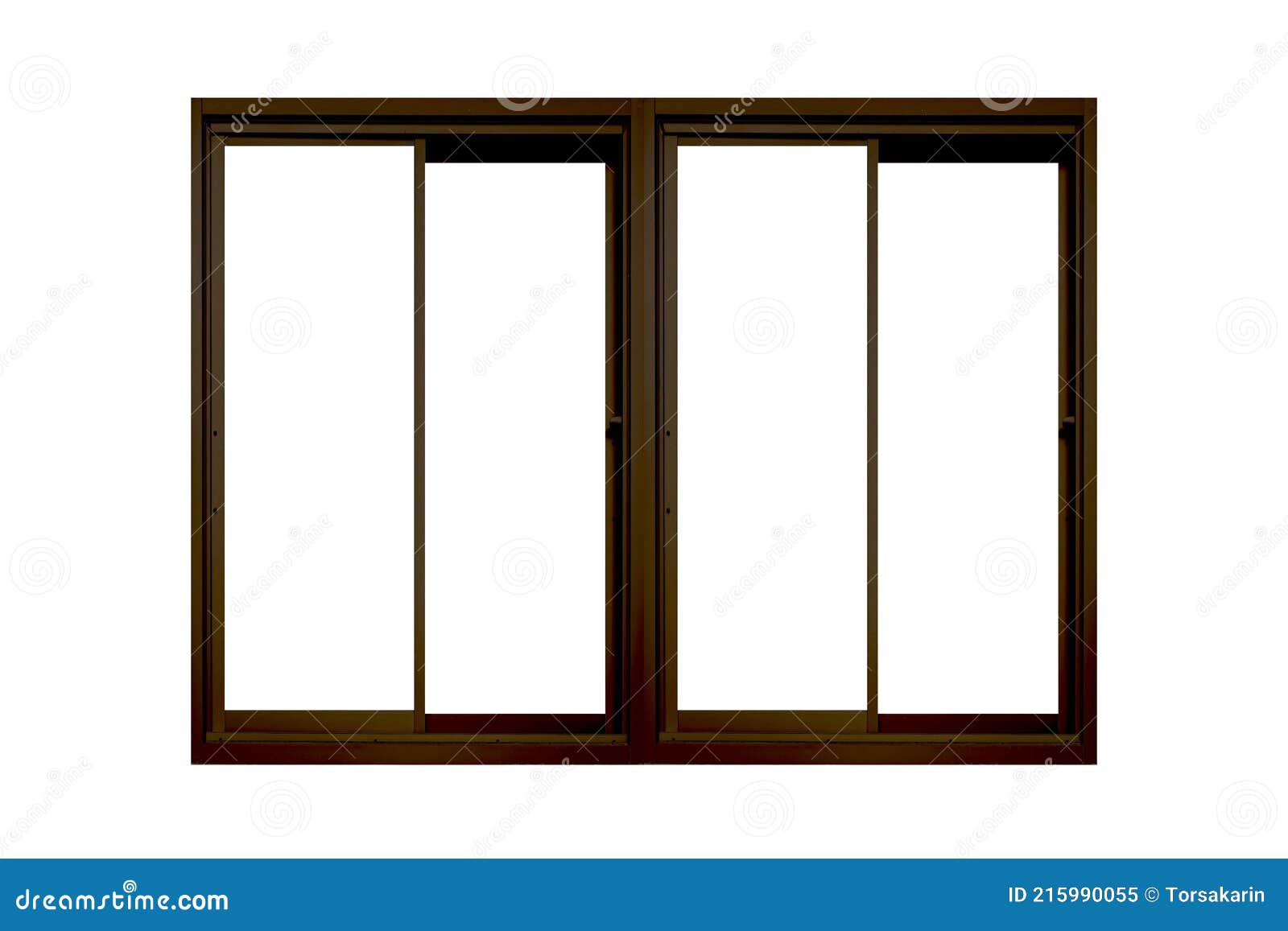 Sliding Wood Window Frame Isolated On A White Background Royalty-Free ...