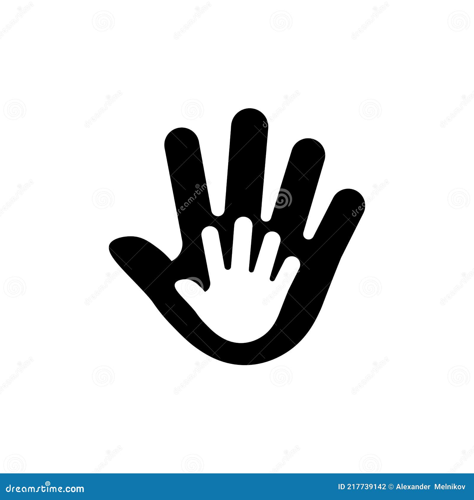 Black Small and Big Hand Sign Icon. Vector Illustration Eps 10 Stock ...