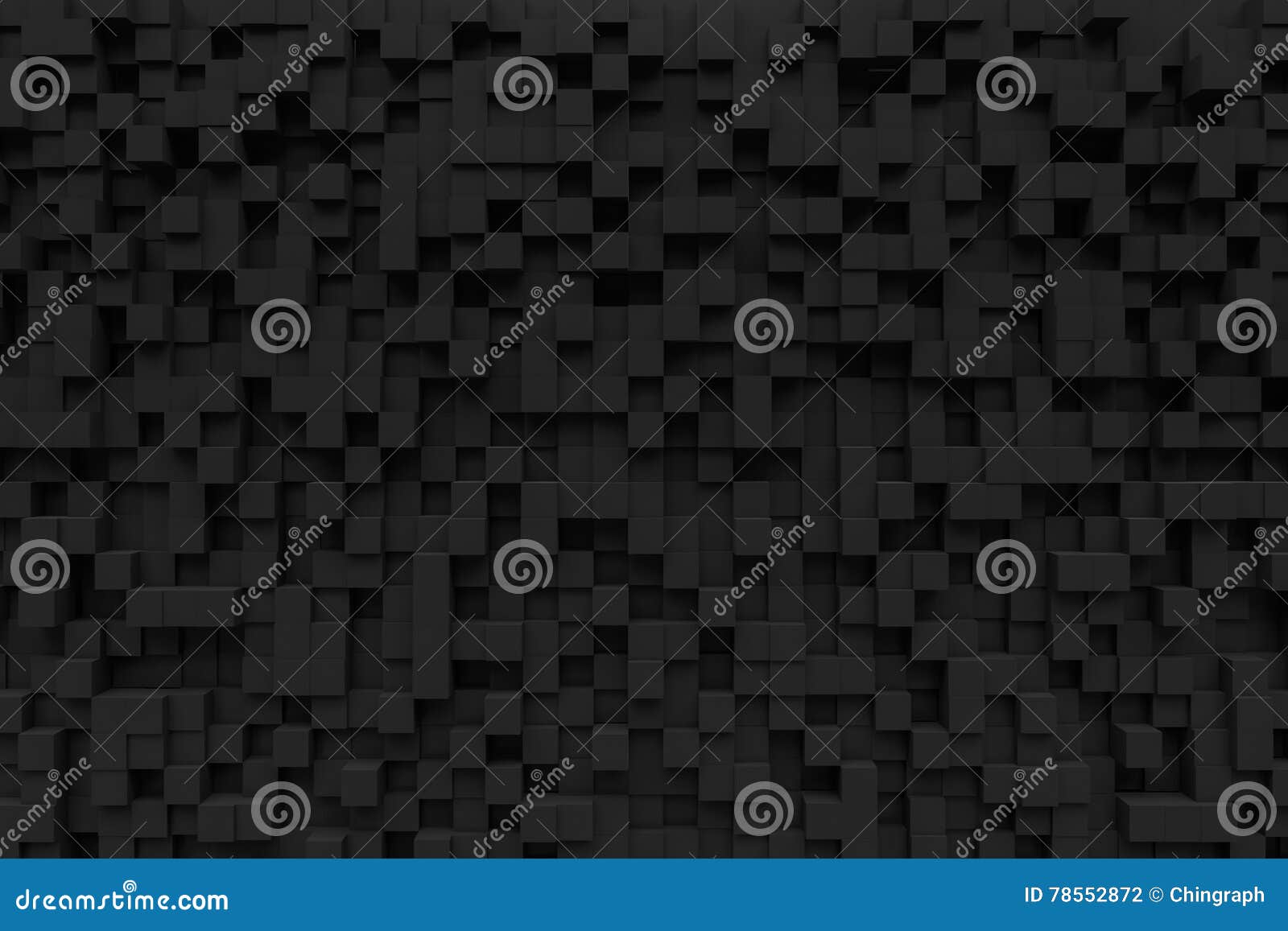 Black Small Box Cube Random Background Pixel Pandom 3d Rendering Stock ...