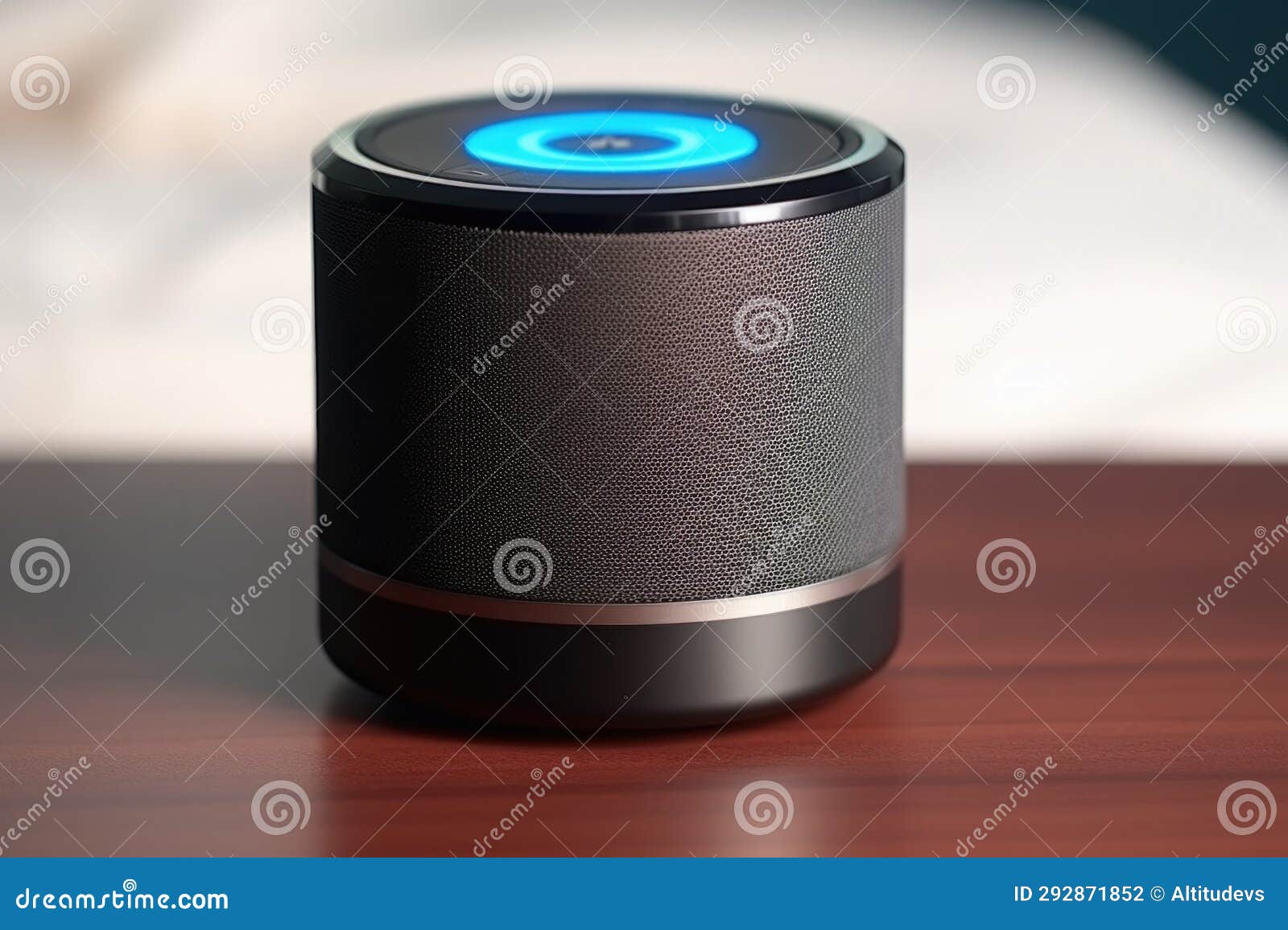 Black Smart Speaker with Visible Control Panel Stock Photo - Image of ...