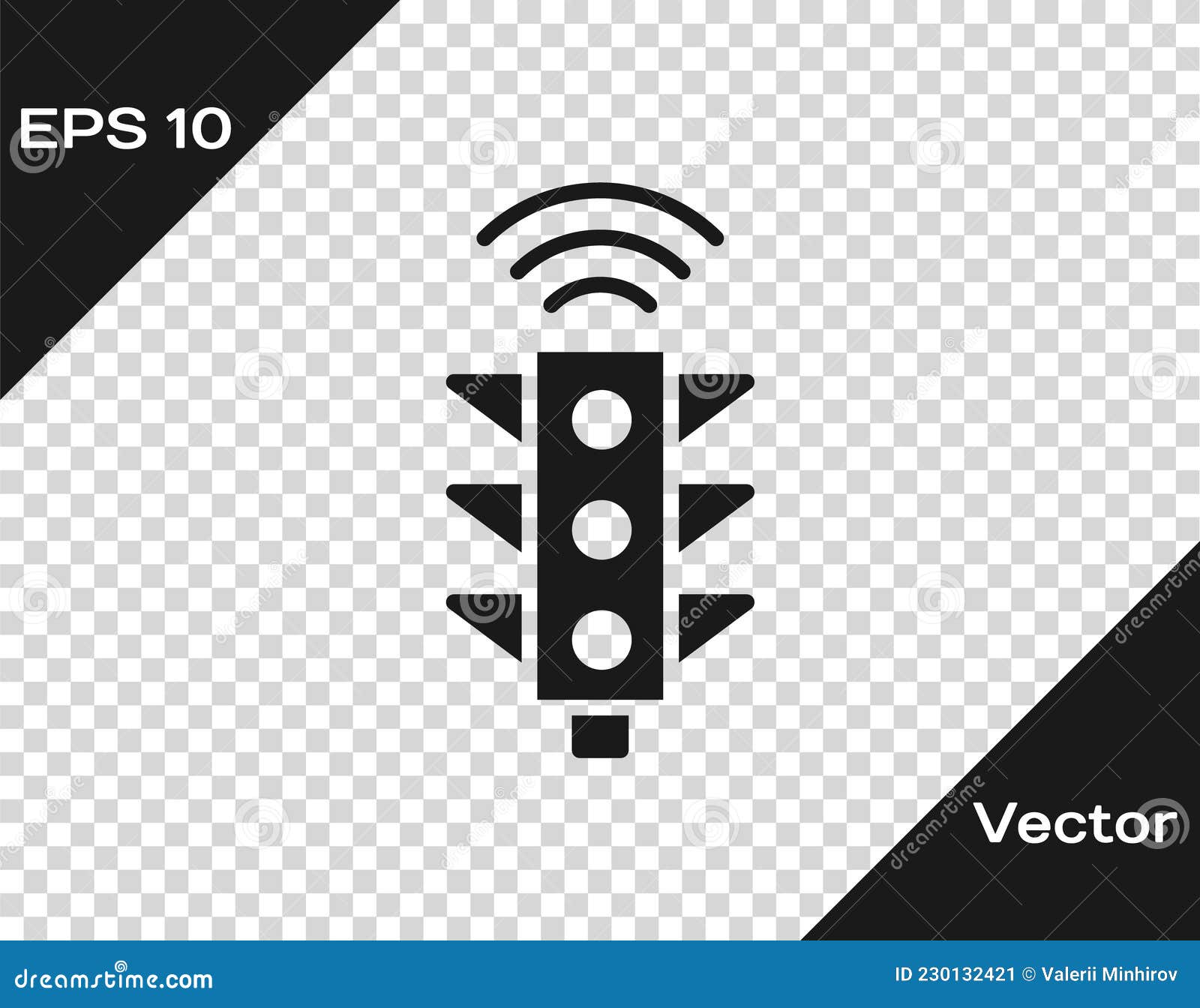 Black Smart Traffic Light System Icon Isolated on Transparent ...