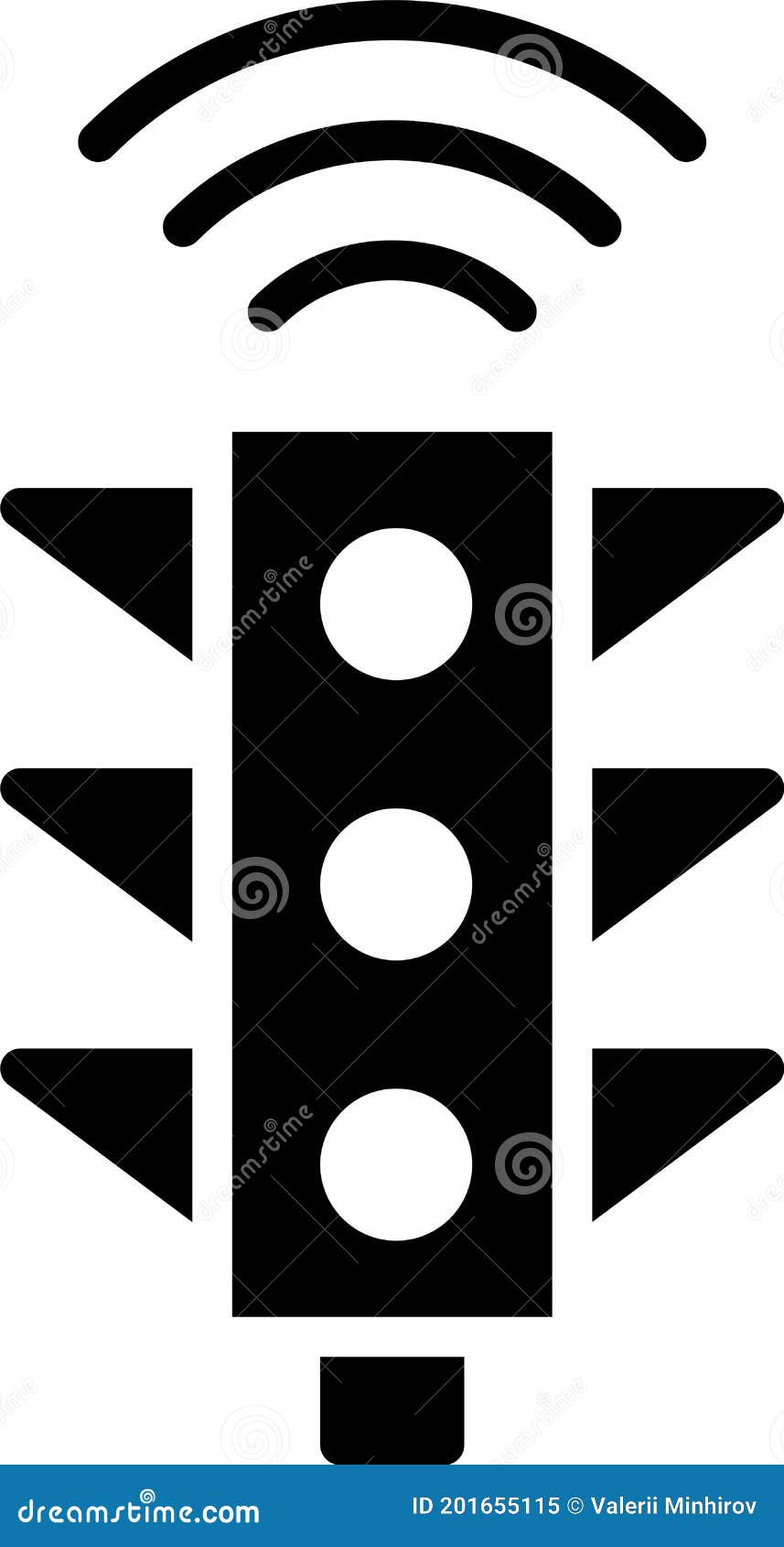 Black Smart Traffic Light System Icon Isolated on White Background ...