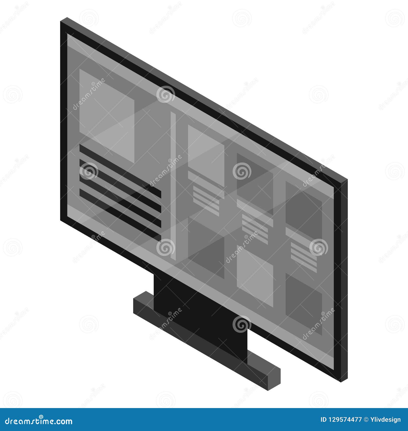 Black Smart Tv Icon, Isometric Style Stock Vector - Illustration of ...