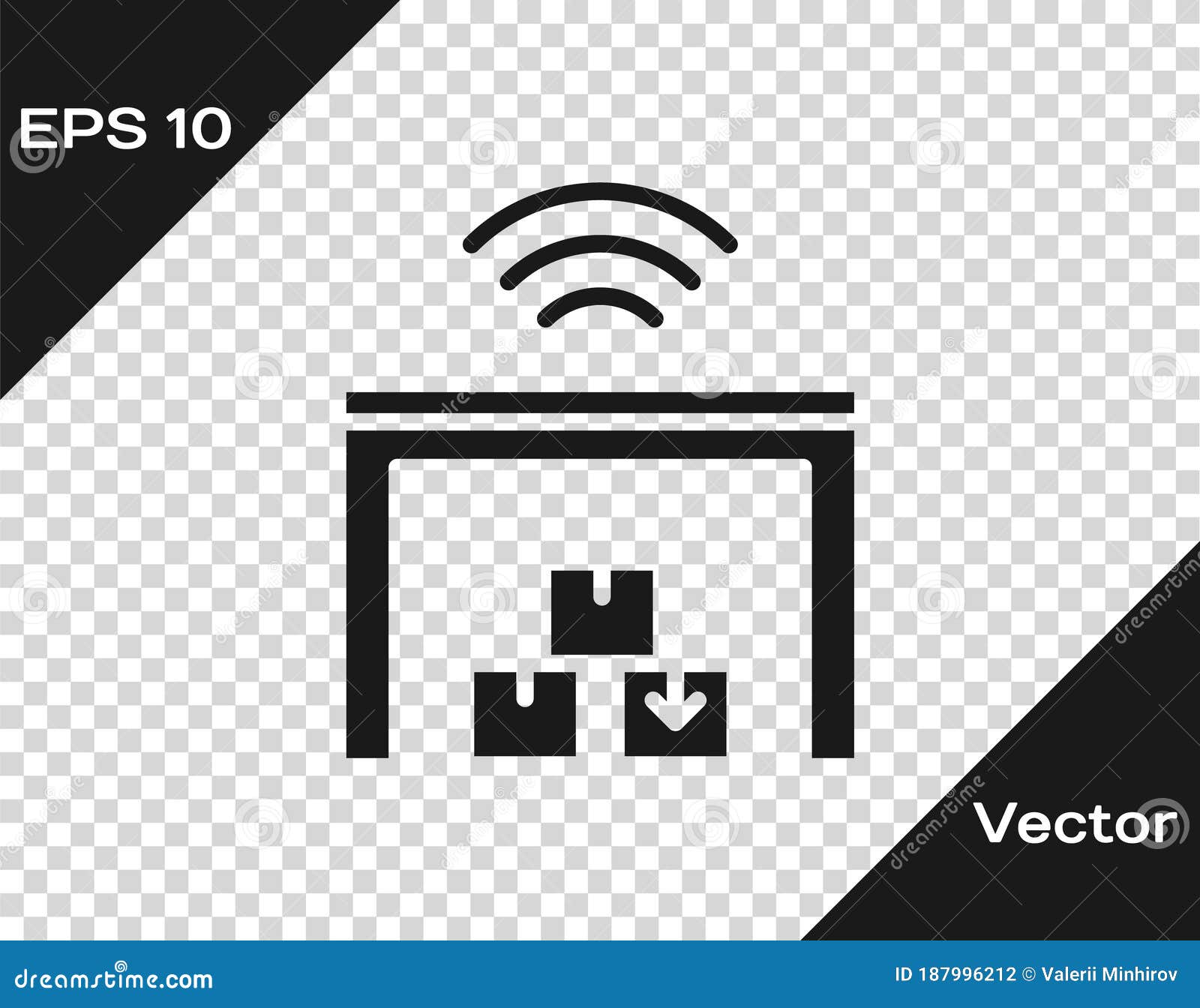 Black Smart Warehouse System Icon Isolated on Transparent Background ...