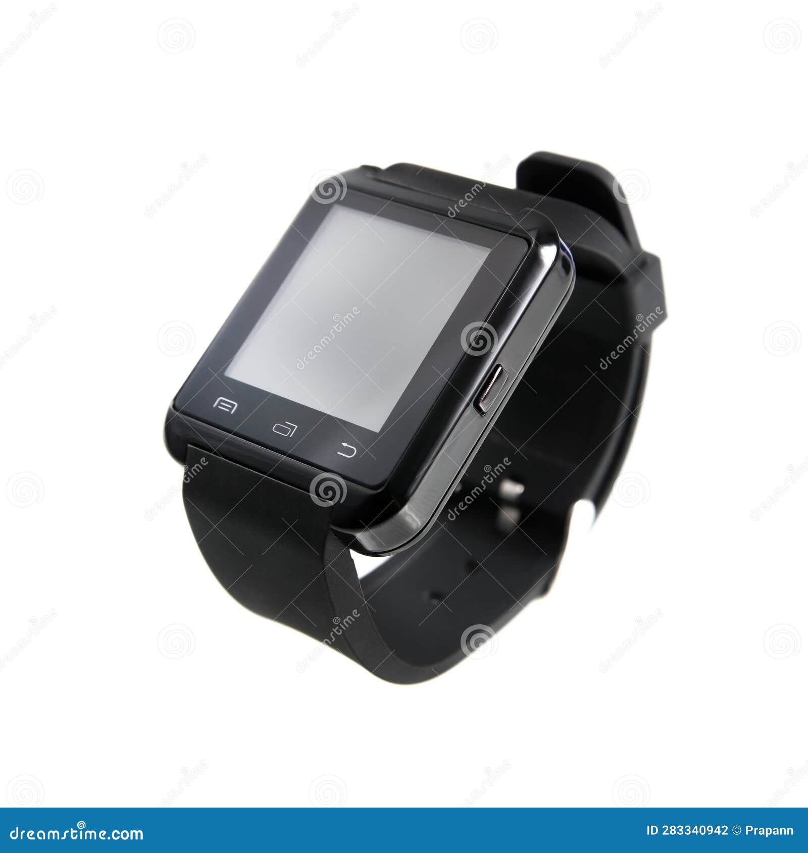 Black Smart Watch Bluetooth Isolated on White Stock Photo - Image of ...