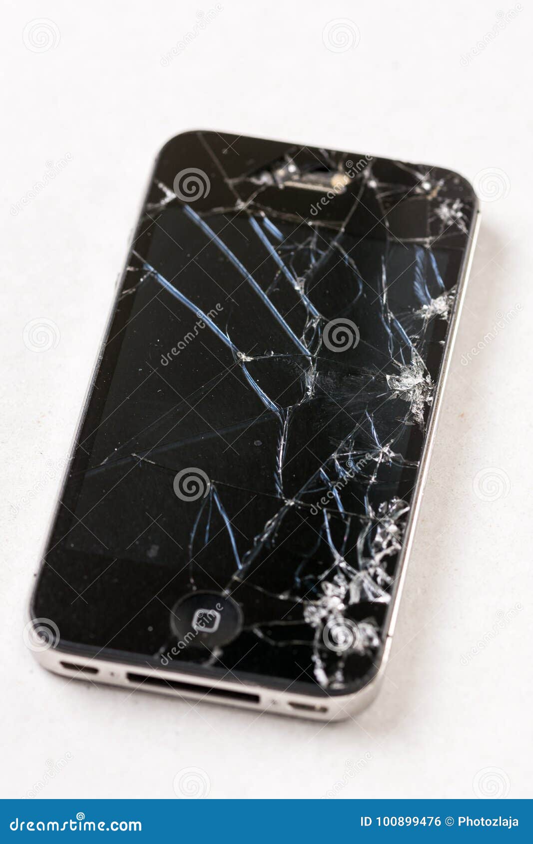 IPhone 12 On Marble Surface. Close-up Of A Smartphone With A Broken ...