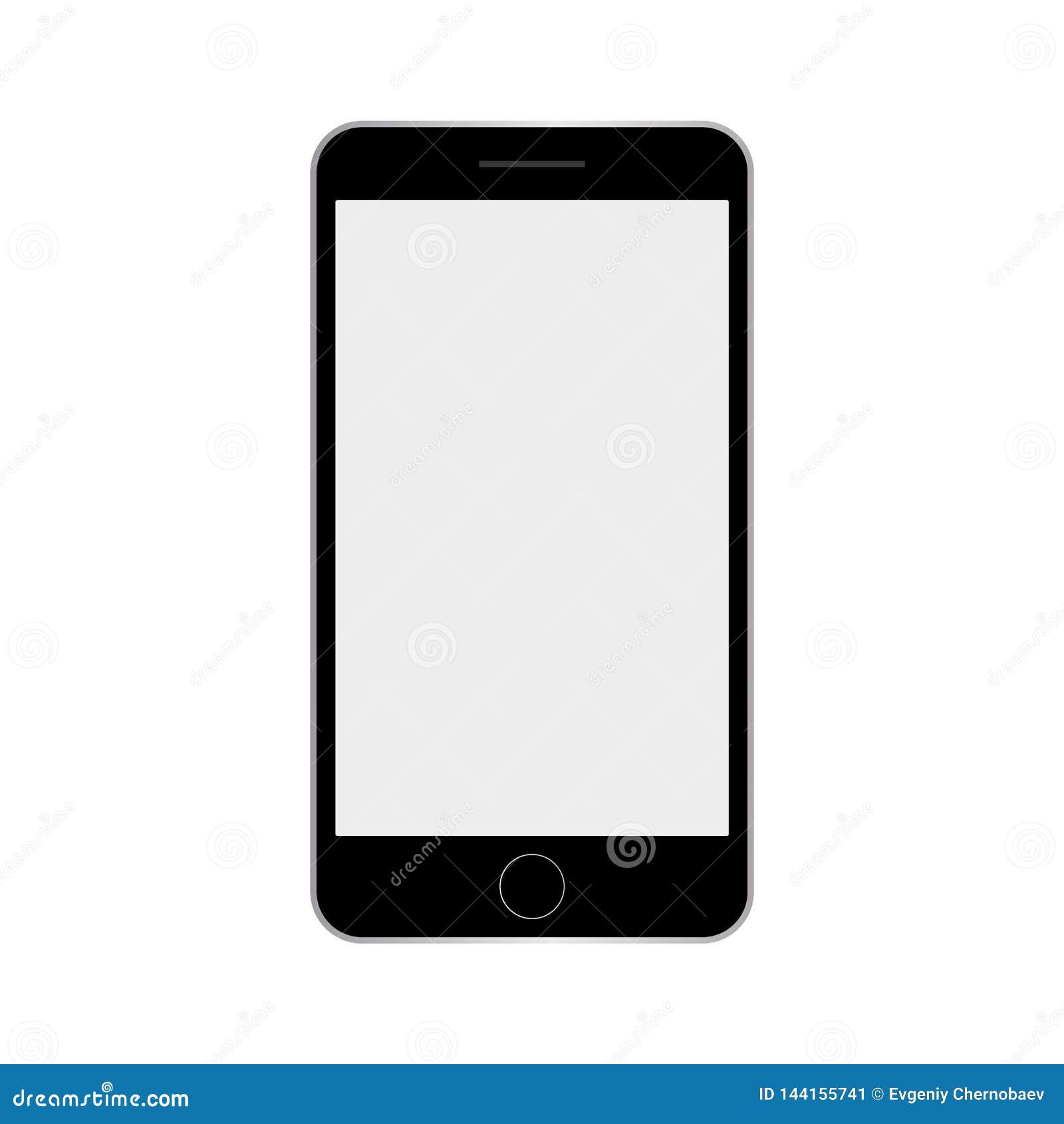 Black Smartphone with Empty Grey Screen. Mobile Phone Smartphone Vector ...