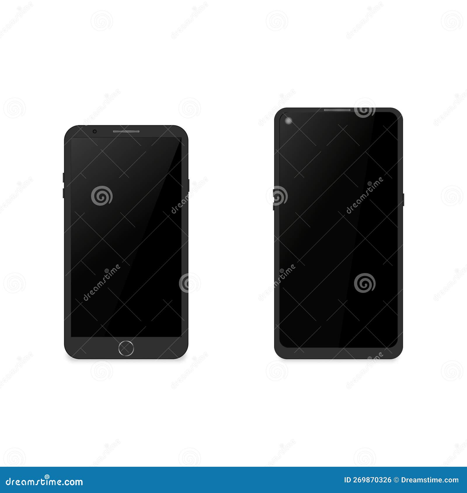 Black Smartphone, Front View. 3D Vector Illustration Stock Vector ...