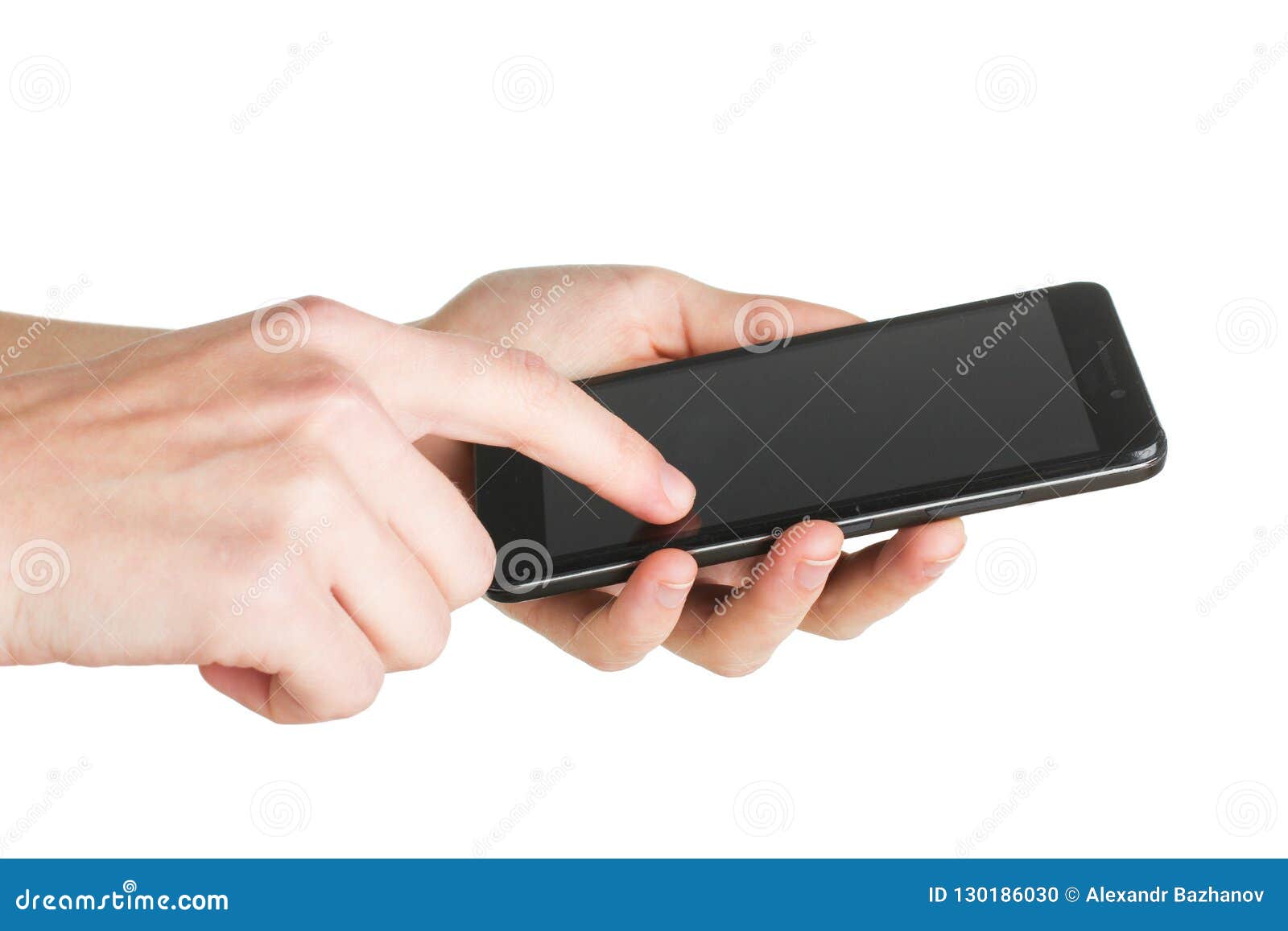 Black smartphone in hand stock photo. Image of communication - 130186030
