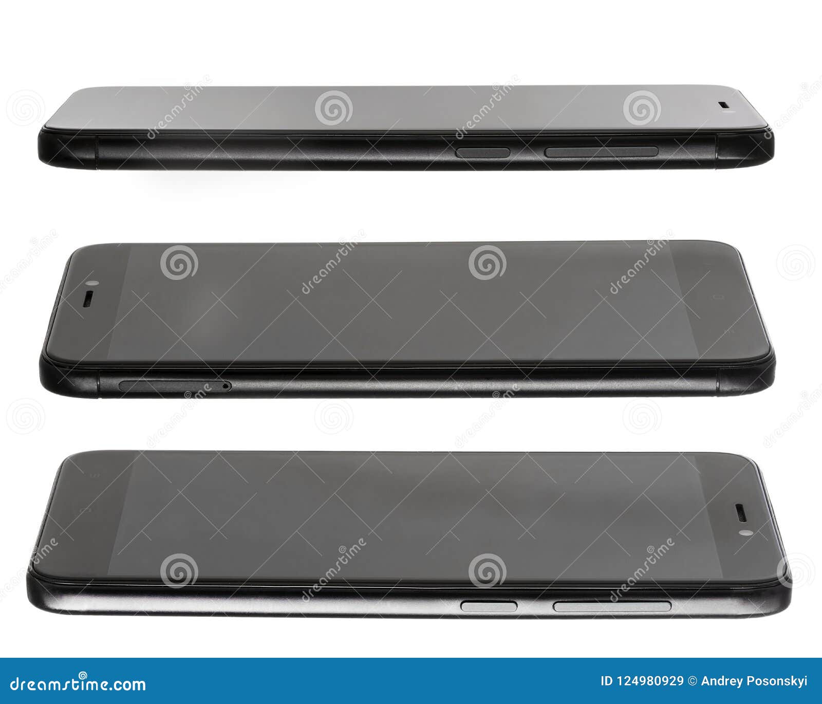 Black smartphone isolated stock image. Image of blank - 124980929