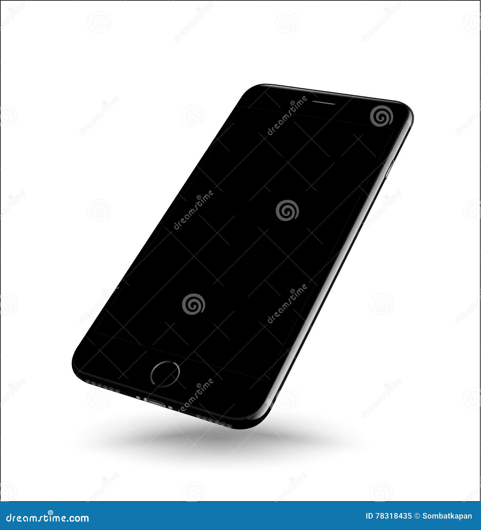 Black Smartphone Mockup Perspective Stock Vector - Illustration of ...