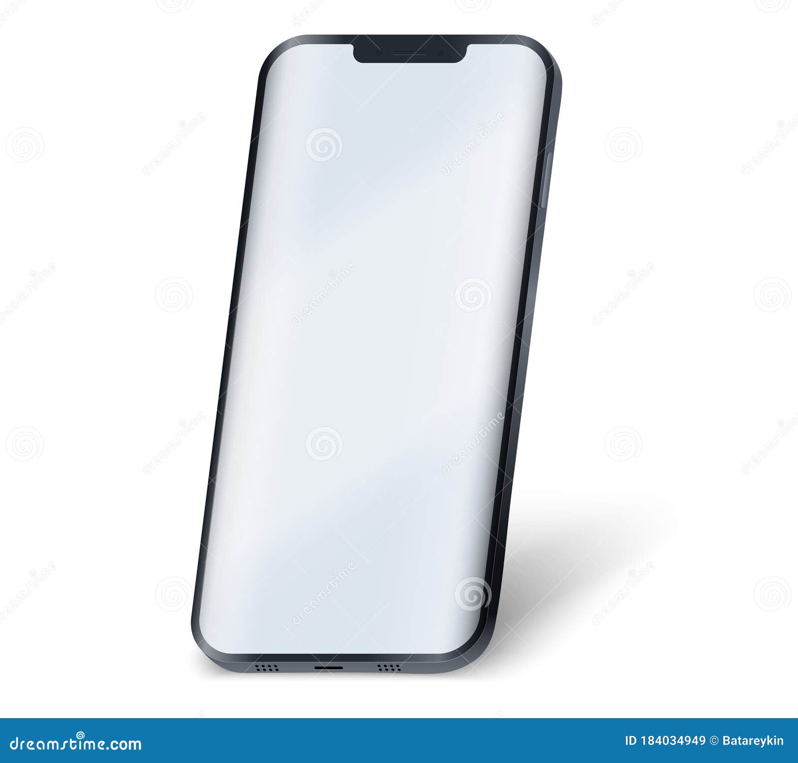 Black Smartphone with Notch Presentation Mockup Stock Vector ...