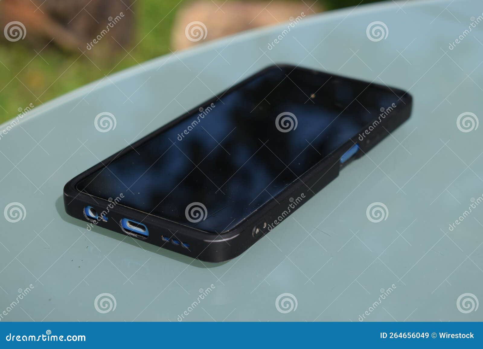 Black Smartphone on the Smooth Surface Stock Image - Image of surface ...