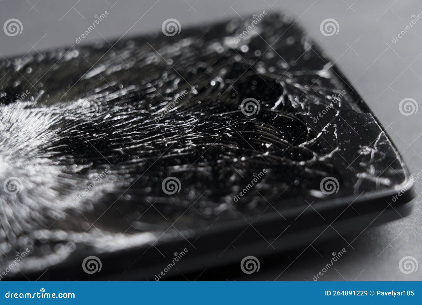 Black Smashed Crushed Mobile Phone with Broken Cracked Display Stock ...