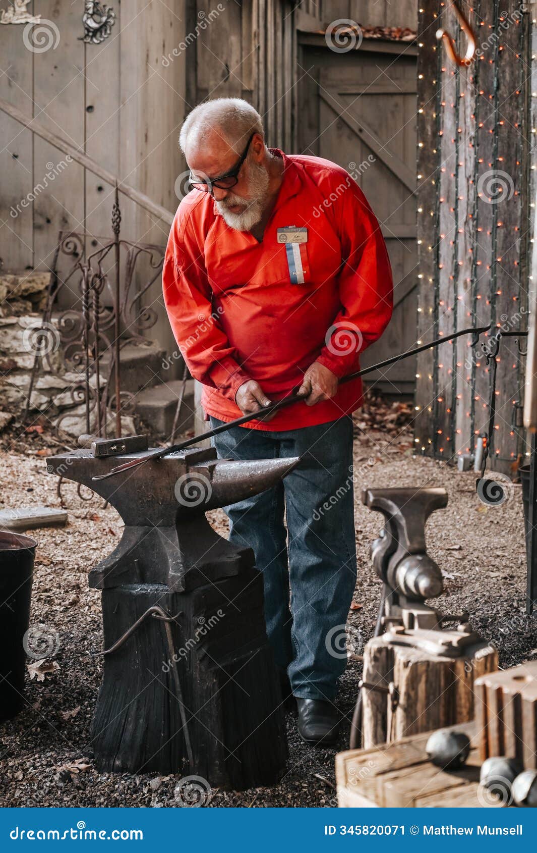 Black Smith Using an Anvil for Creating a Work Tool. Editorial Photo ...