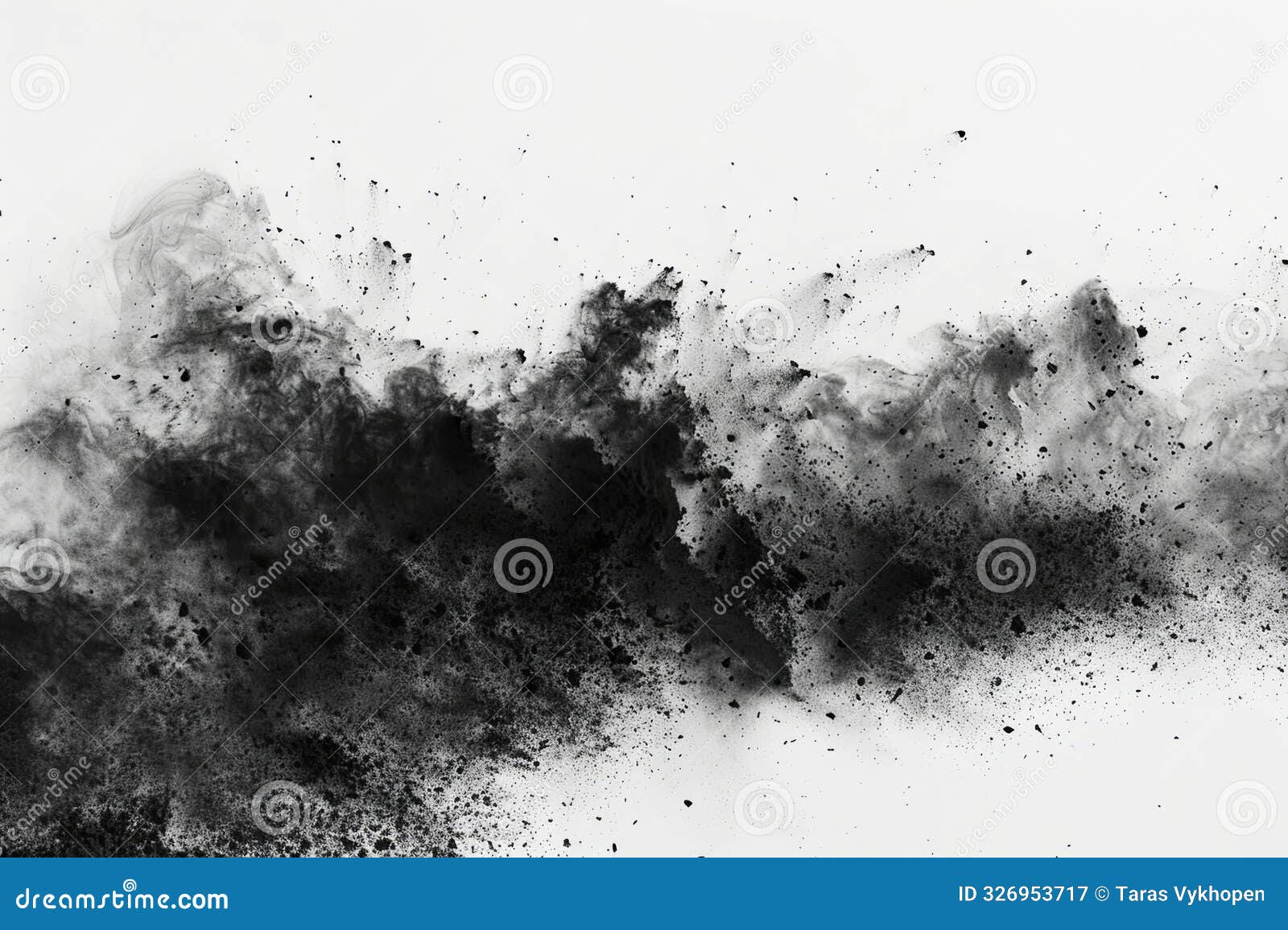 Black Smoke and Chalk Dust on White Background Stock Image - Image of ...